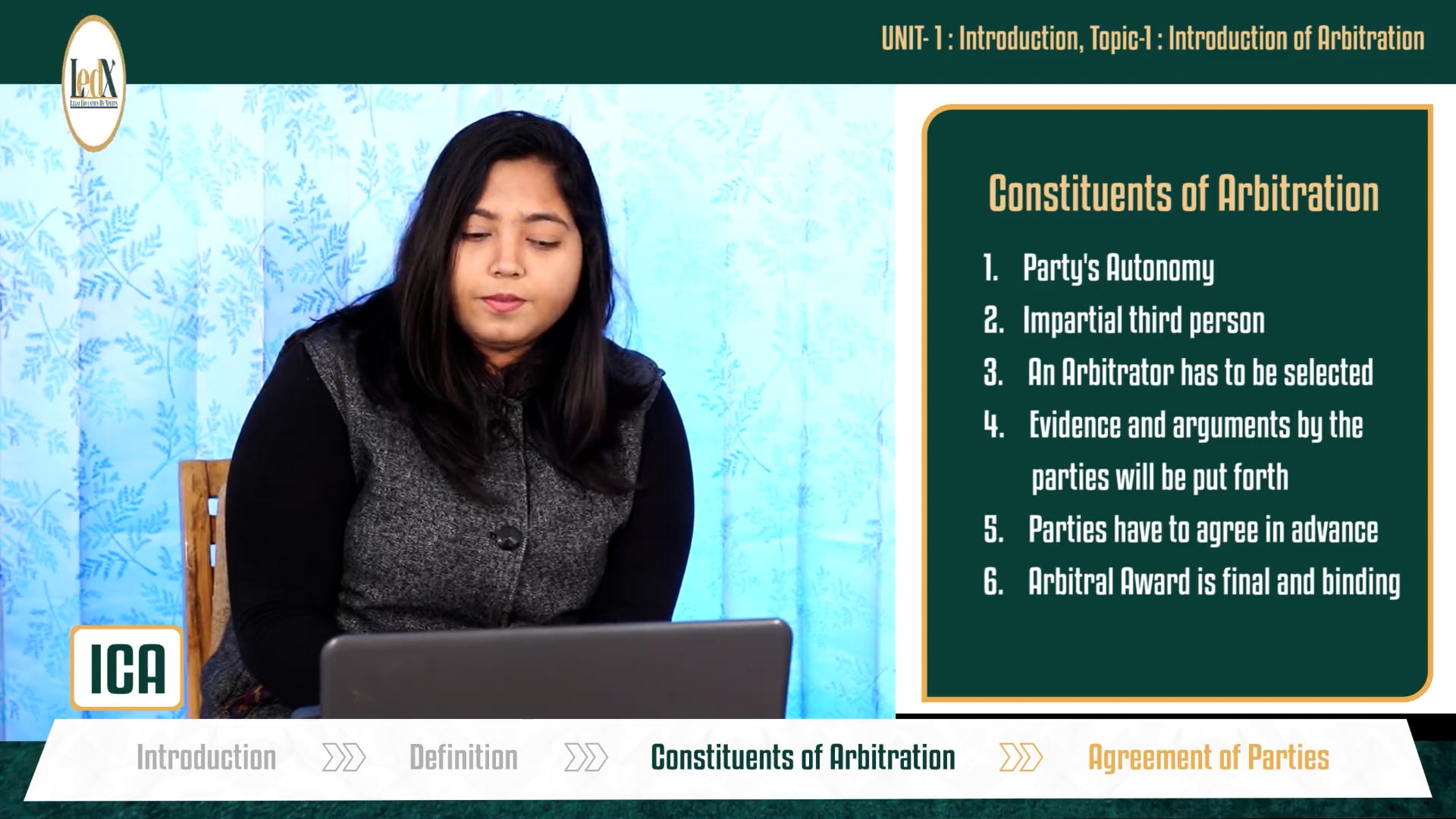 Unit-1-Introduction-of-ICA-Topic-1-Introduction-of-Arbitration on Vimeo