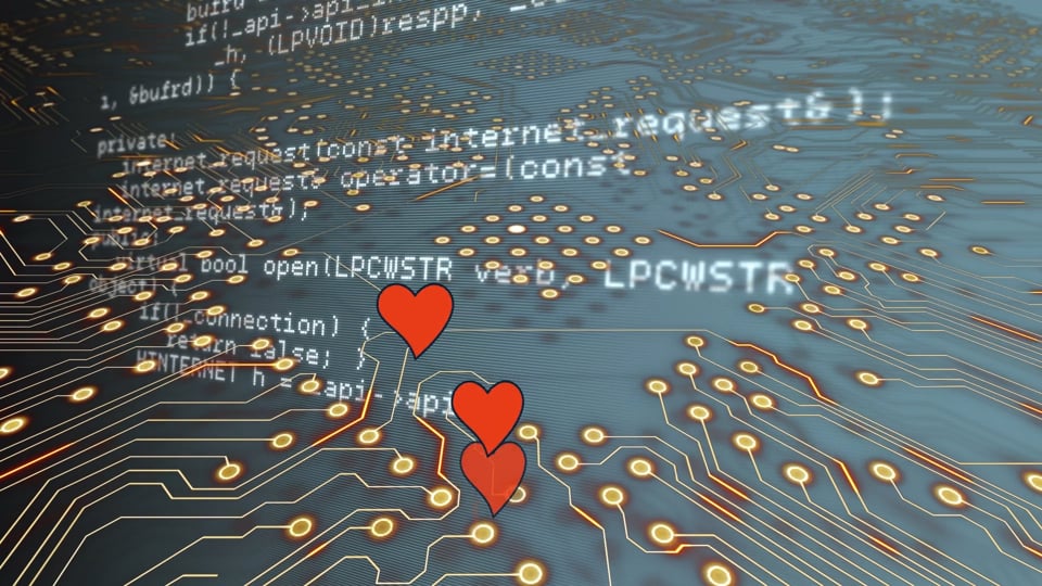 Digital animation of multiple screens with data processing against blue ...