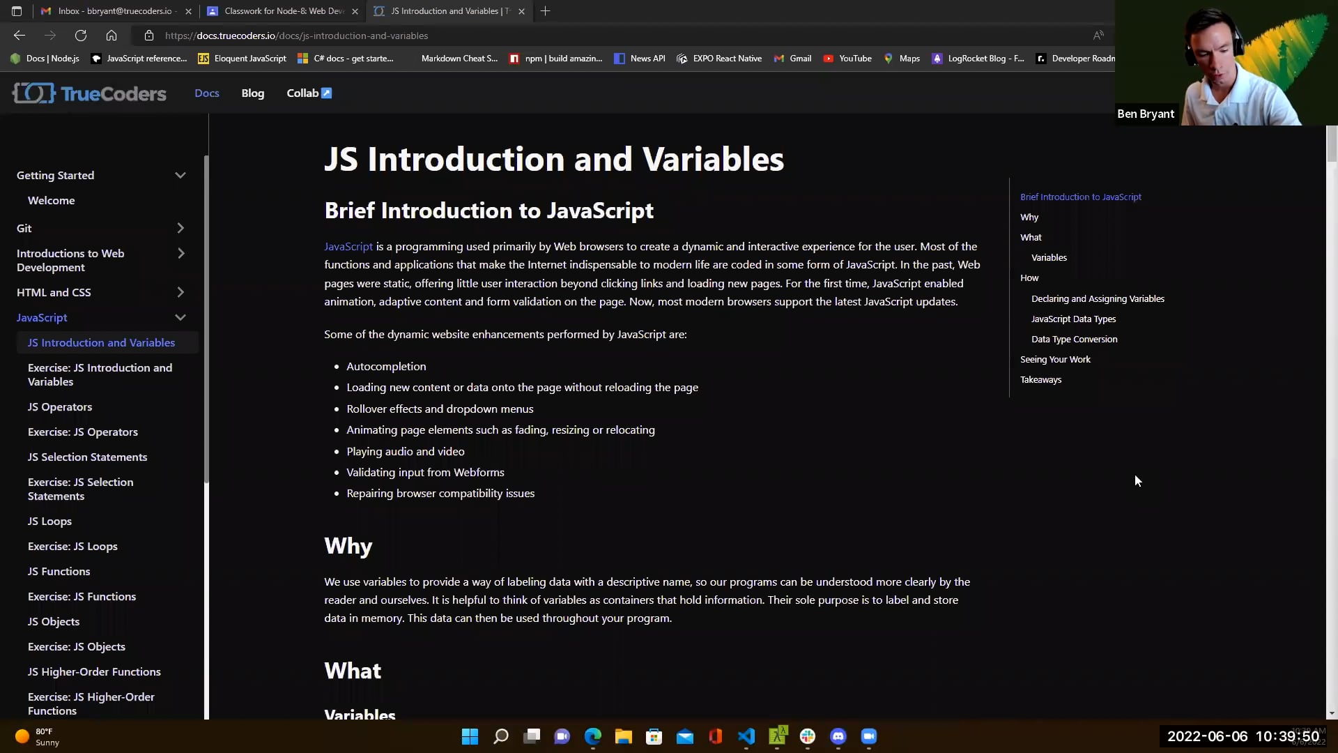 JavaScript Variables Lesson on Vimeo