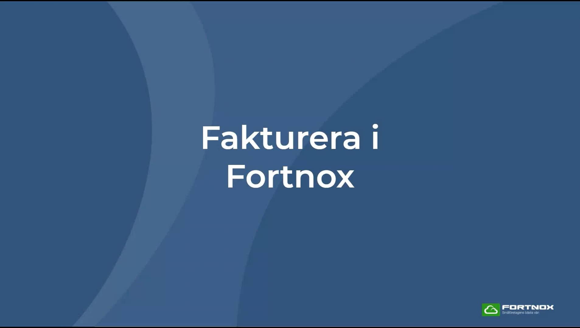 Fakturera i Fortnox on Vimeo