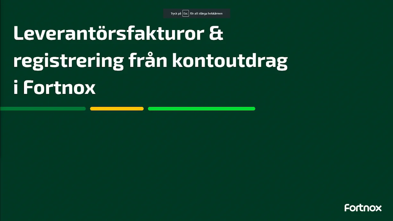 Leverantörsfakturor och registrering från kontoutdrag i Fortnox on Vimeo
