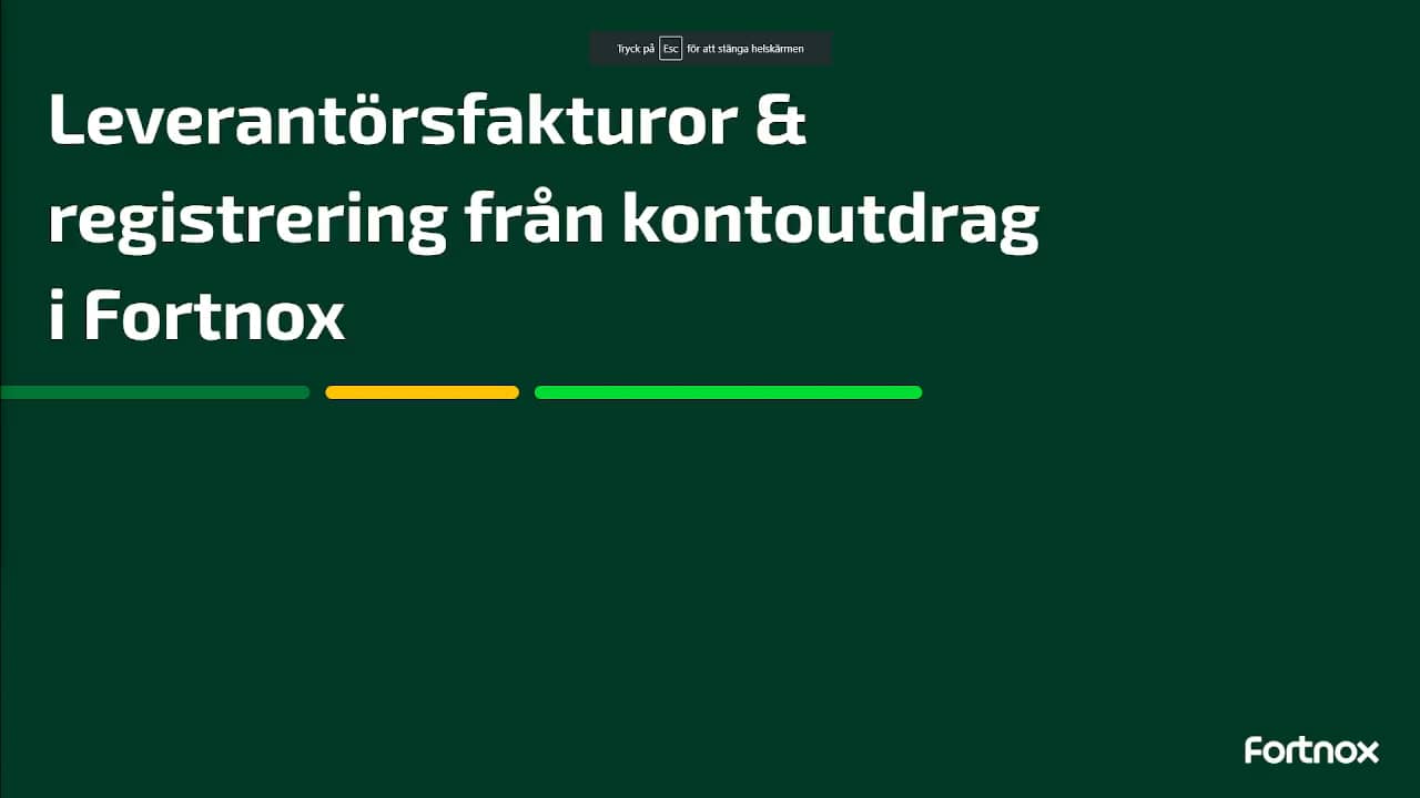 Leverantörsfakturor och registrering från kontoutdrag i Fortnox on Vimeo
