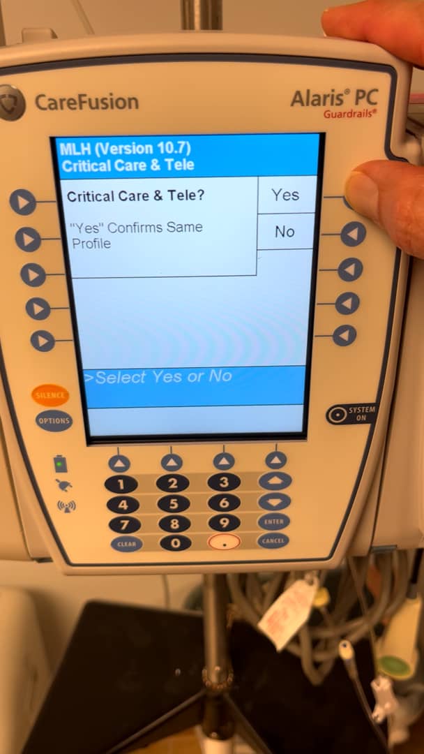 Alaris pump - inhaled Flolan bolus change on Vimeo