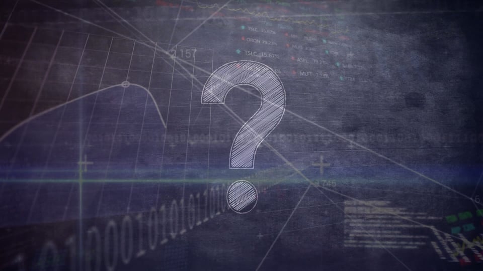 Animation Of Financial Data Processing With Binary Coding And Question Mark Over Grid Video From 