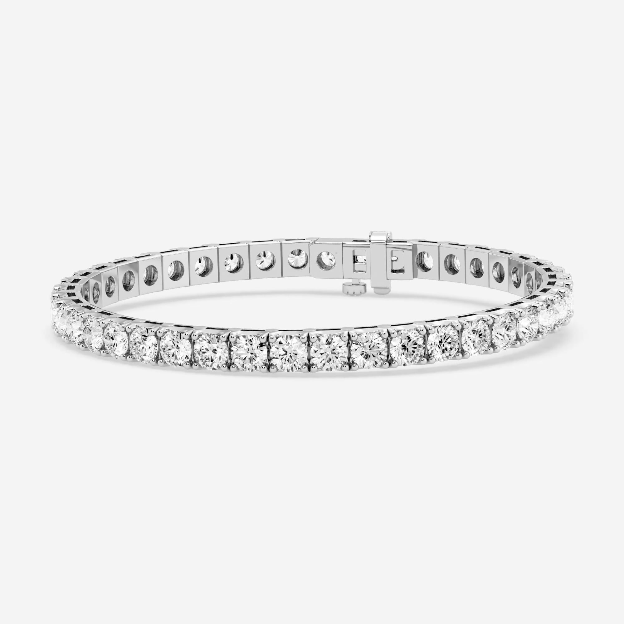 13 Ctw Round Lab Grown Diamond Four Prong Tennis Bracelet 7 5 Inches