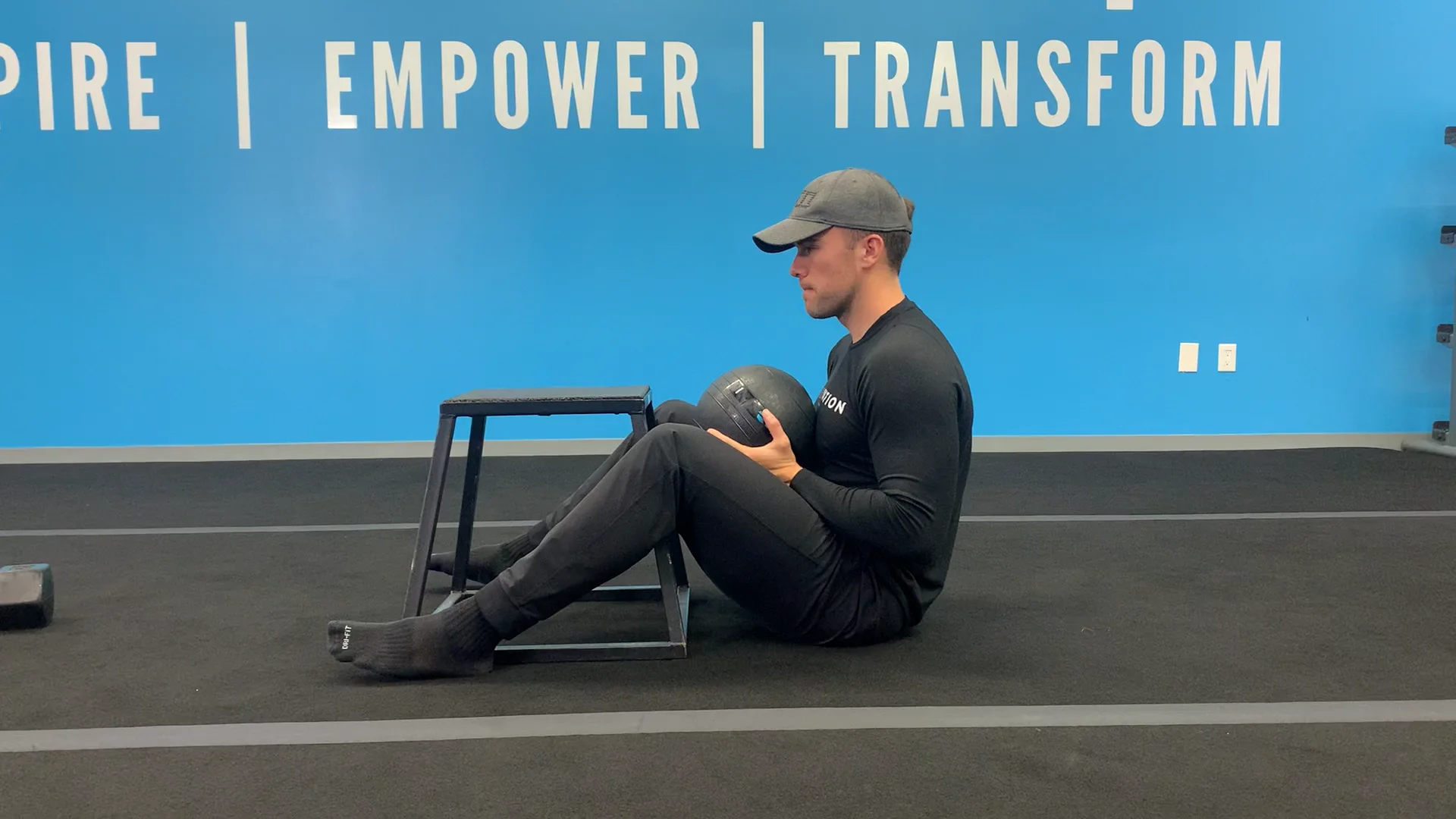 Plyo Box Med Ball Glute Bridge on Vimeo