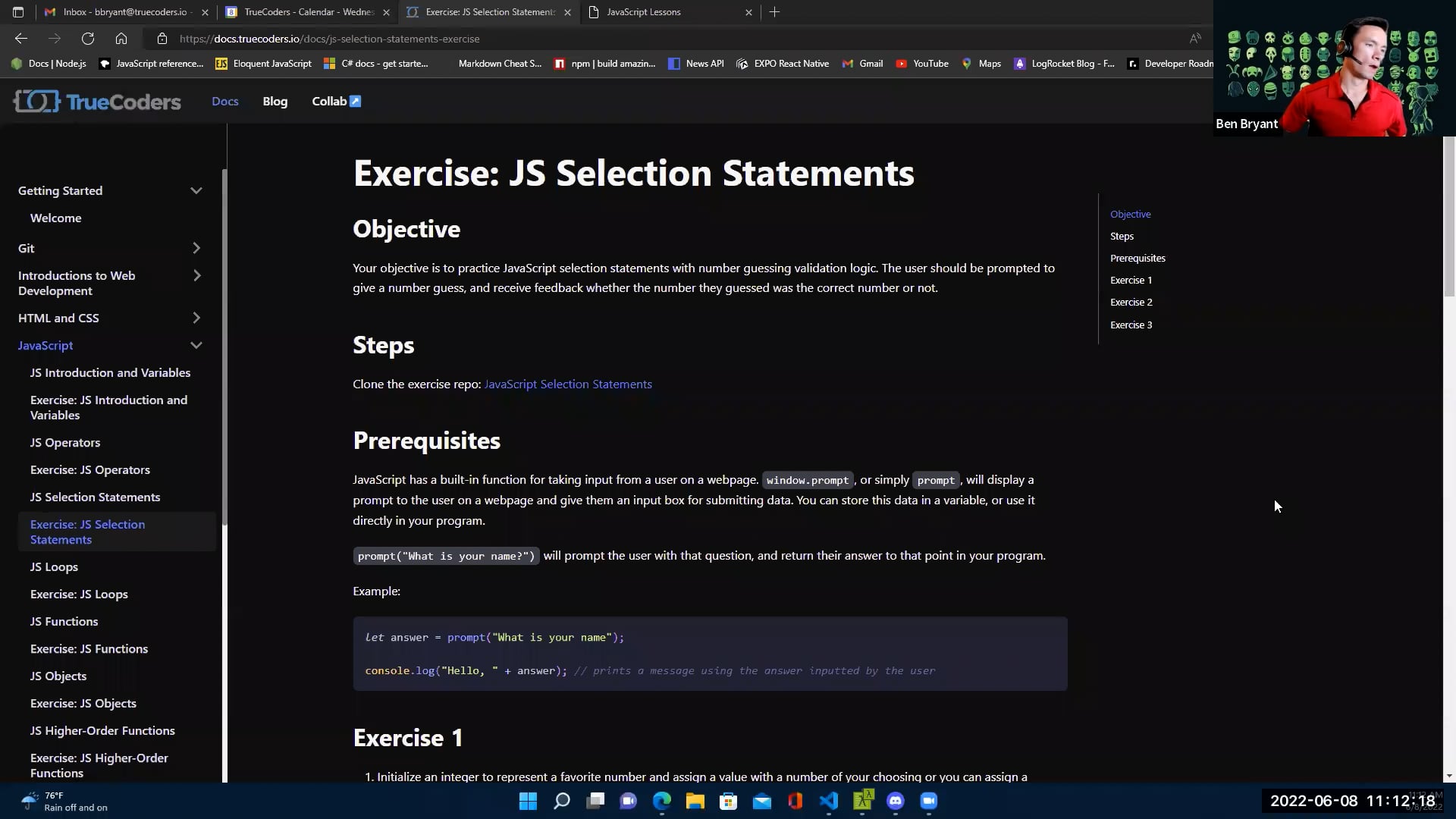 JavaScript Control Flow Exercise