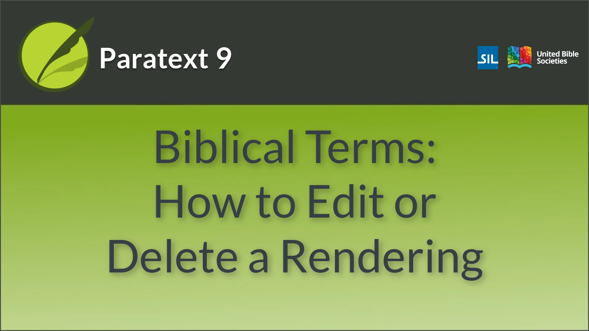 Biblical Terms: How to Edit or Delete a Rendering | 9 | 2.2c