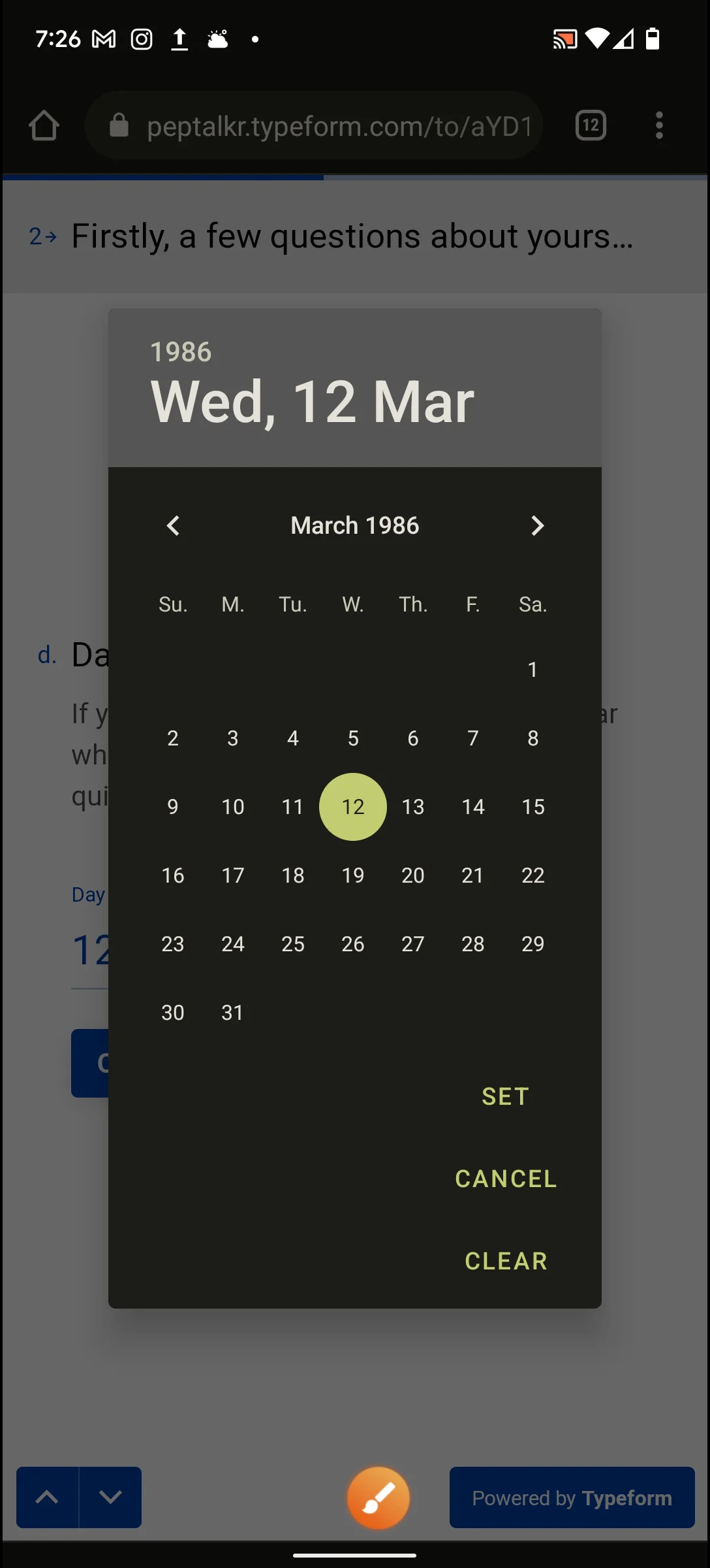 Using the Date of Birth Picker