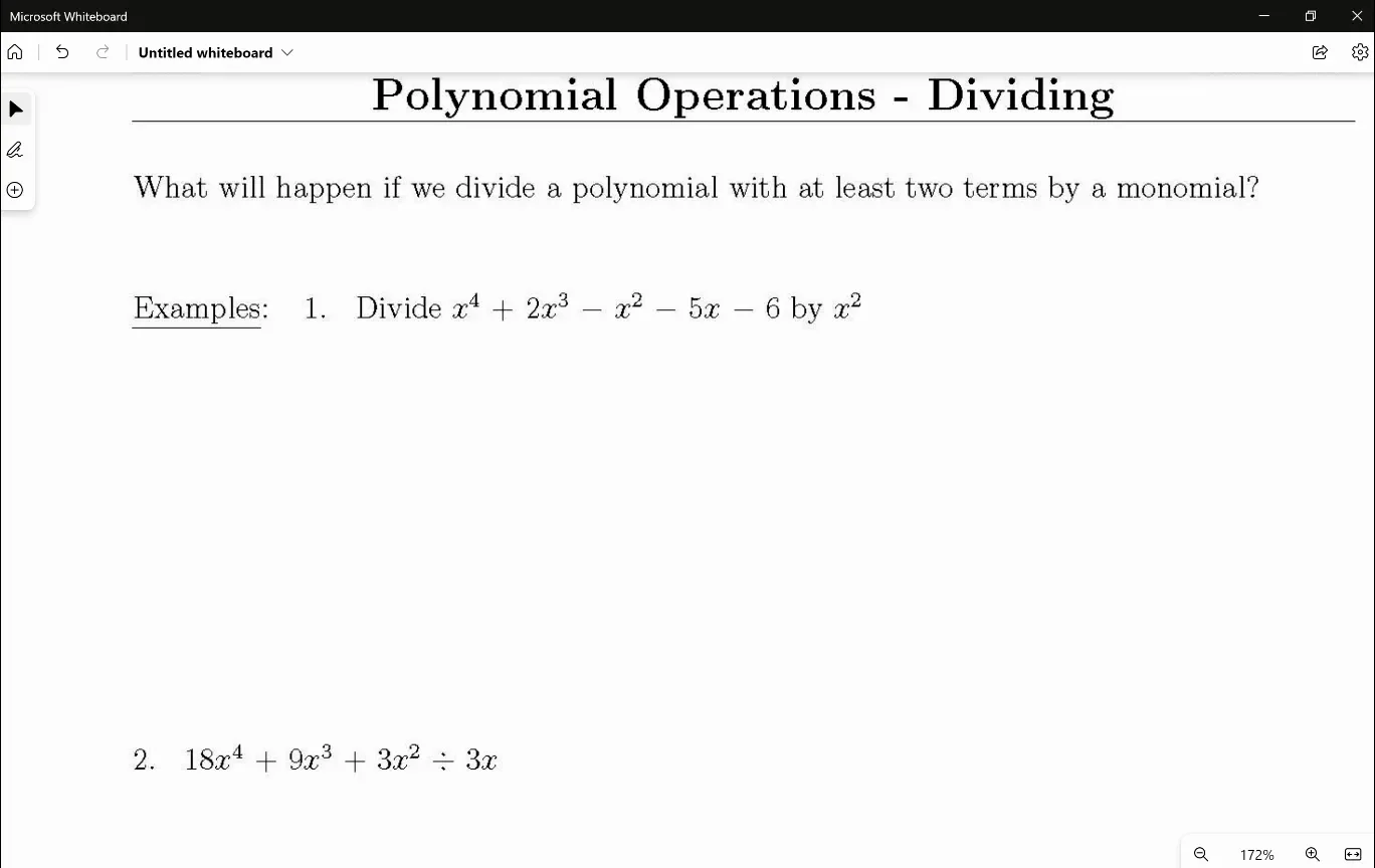Dividing Polynomials by Monomials