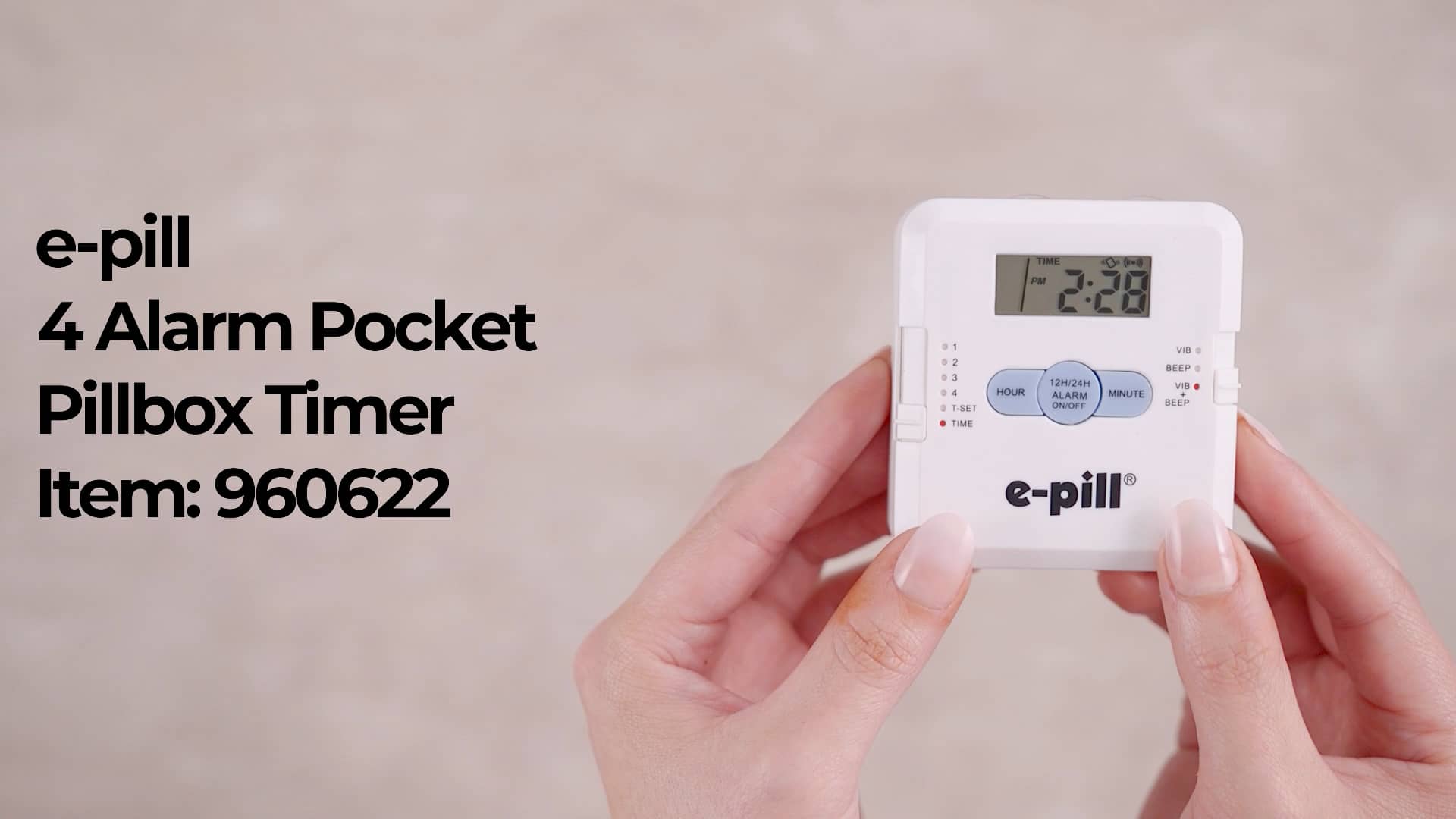 e-pill 4 Alarm Pocket Pillbox on Vimeo