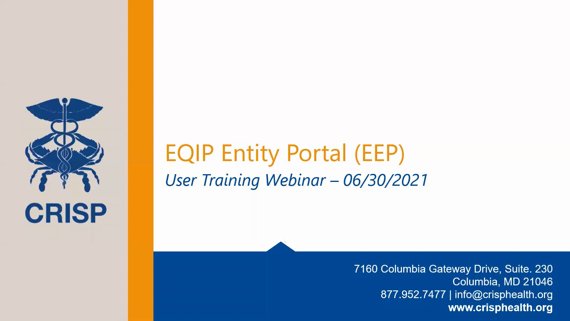 EQIP Entity Portal Overview on Vimeo