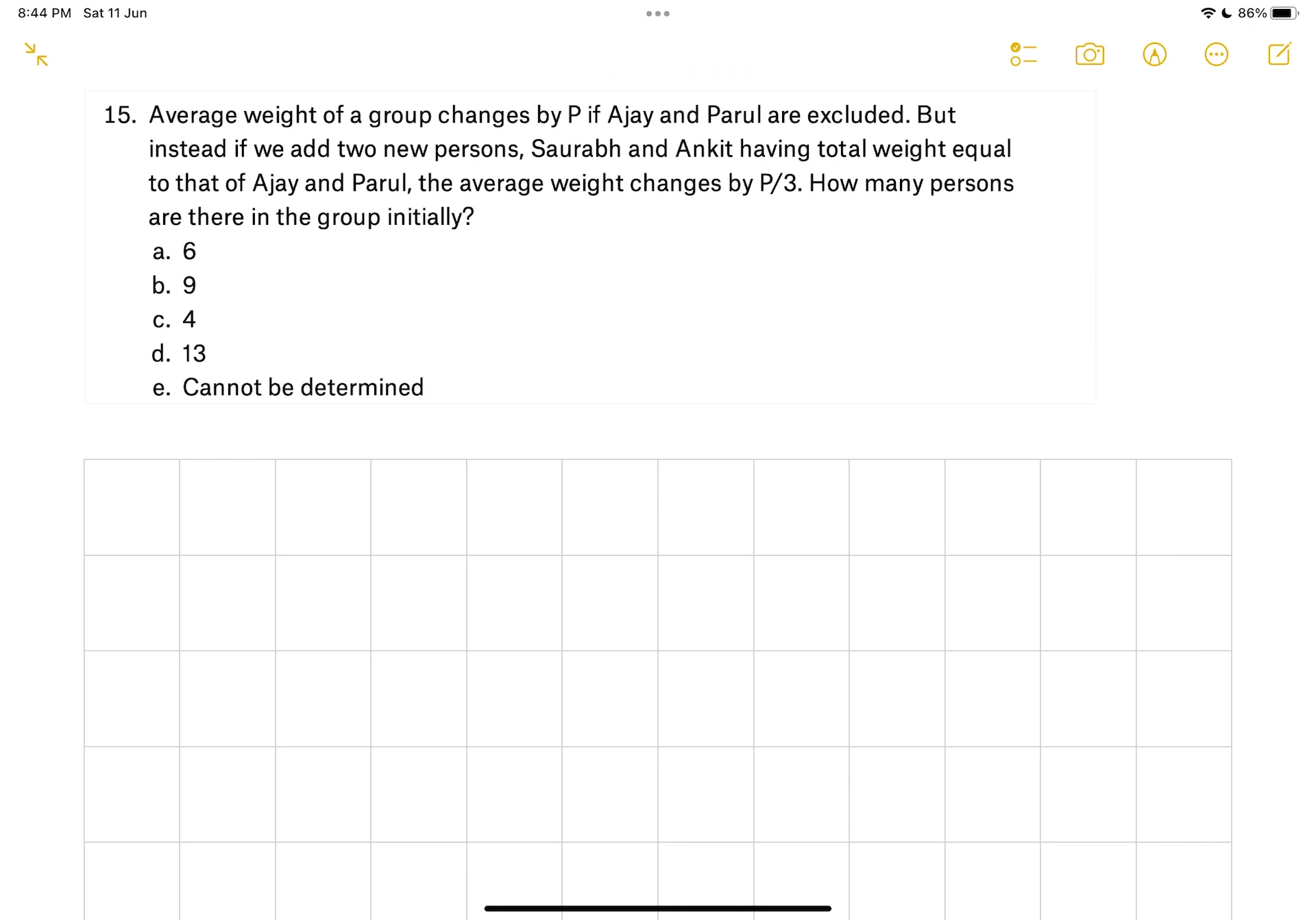 Average assignment q. 15