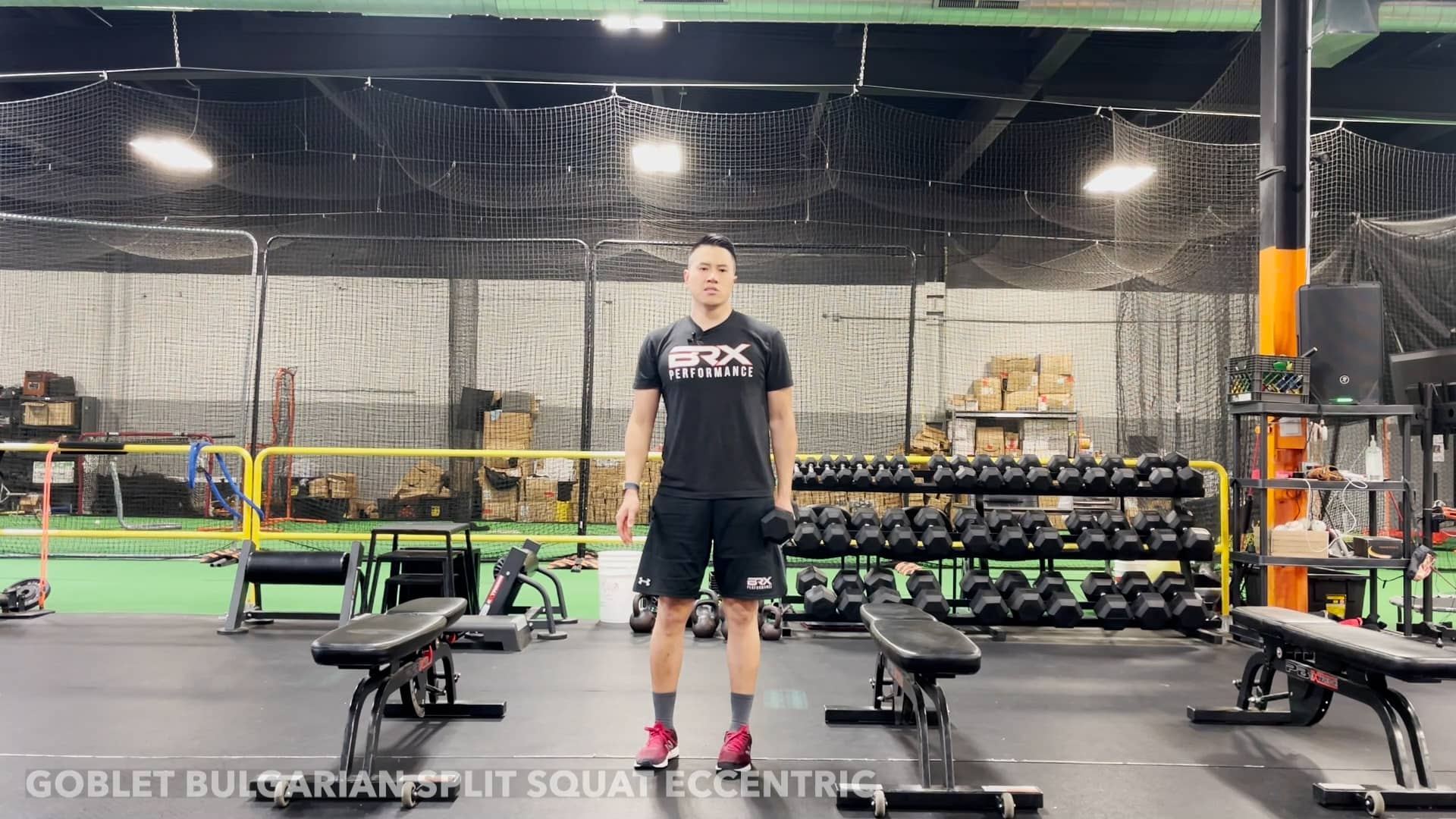 Goblet Bulgarian Split-Squat: Eccentric on Vimeo