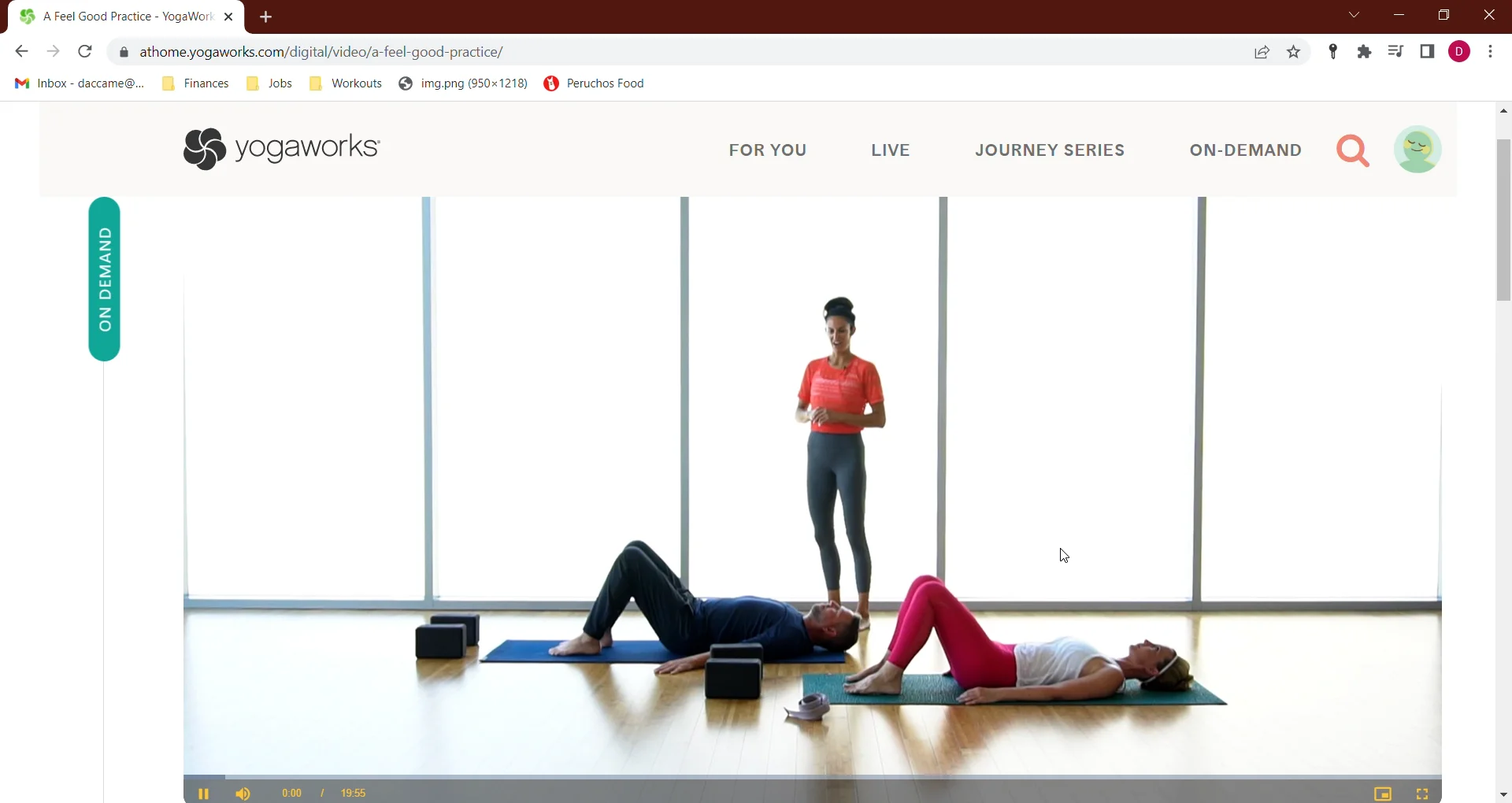 A Feel Good Practice - YogaWorks Online Classes - Google Chrome 2022-04 ...