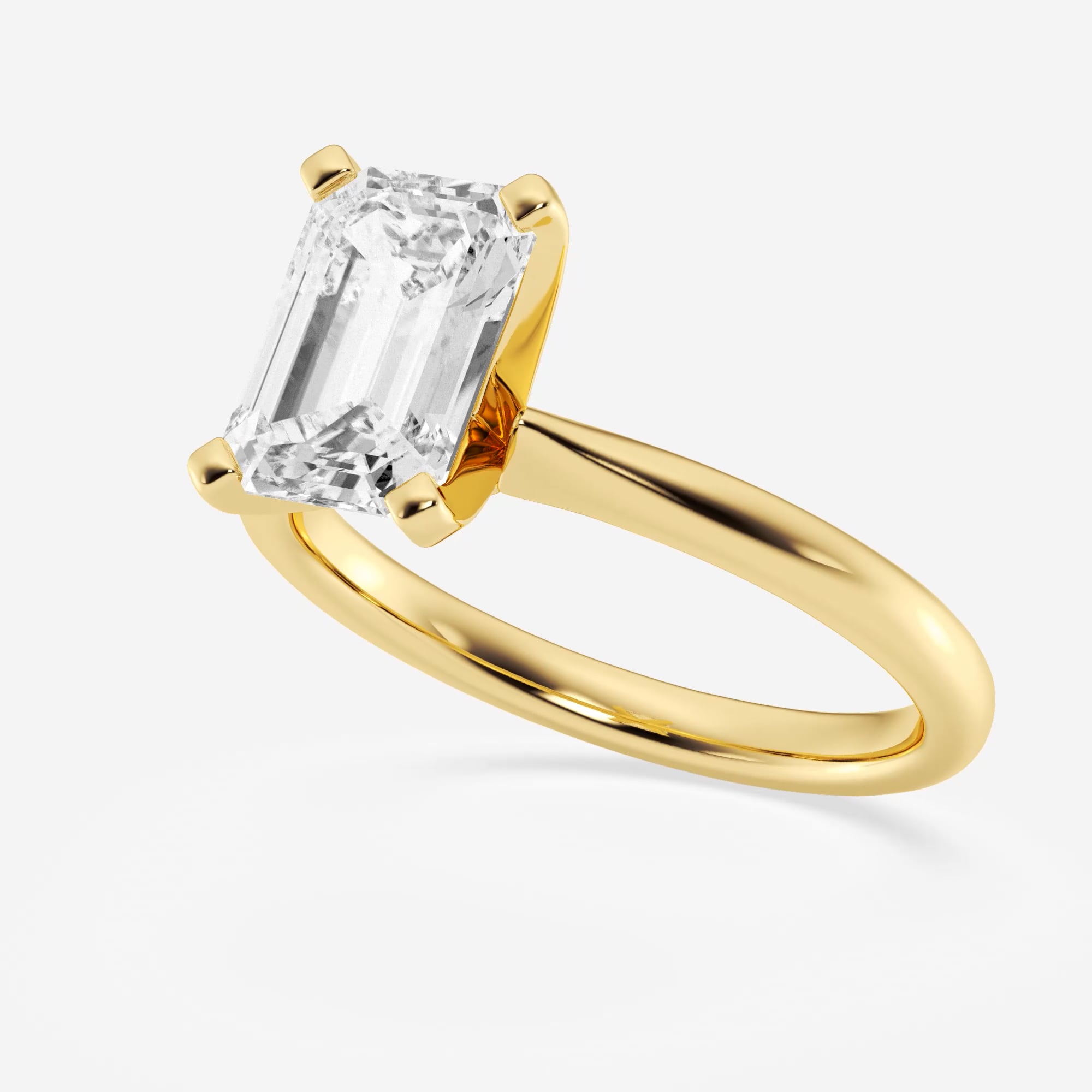 2 ctw Emerald Lab Grown Diamond Petite Solitaire Engagement Ring - Grownbrilliance