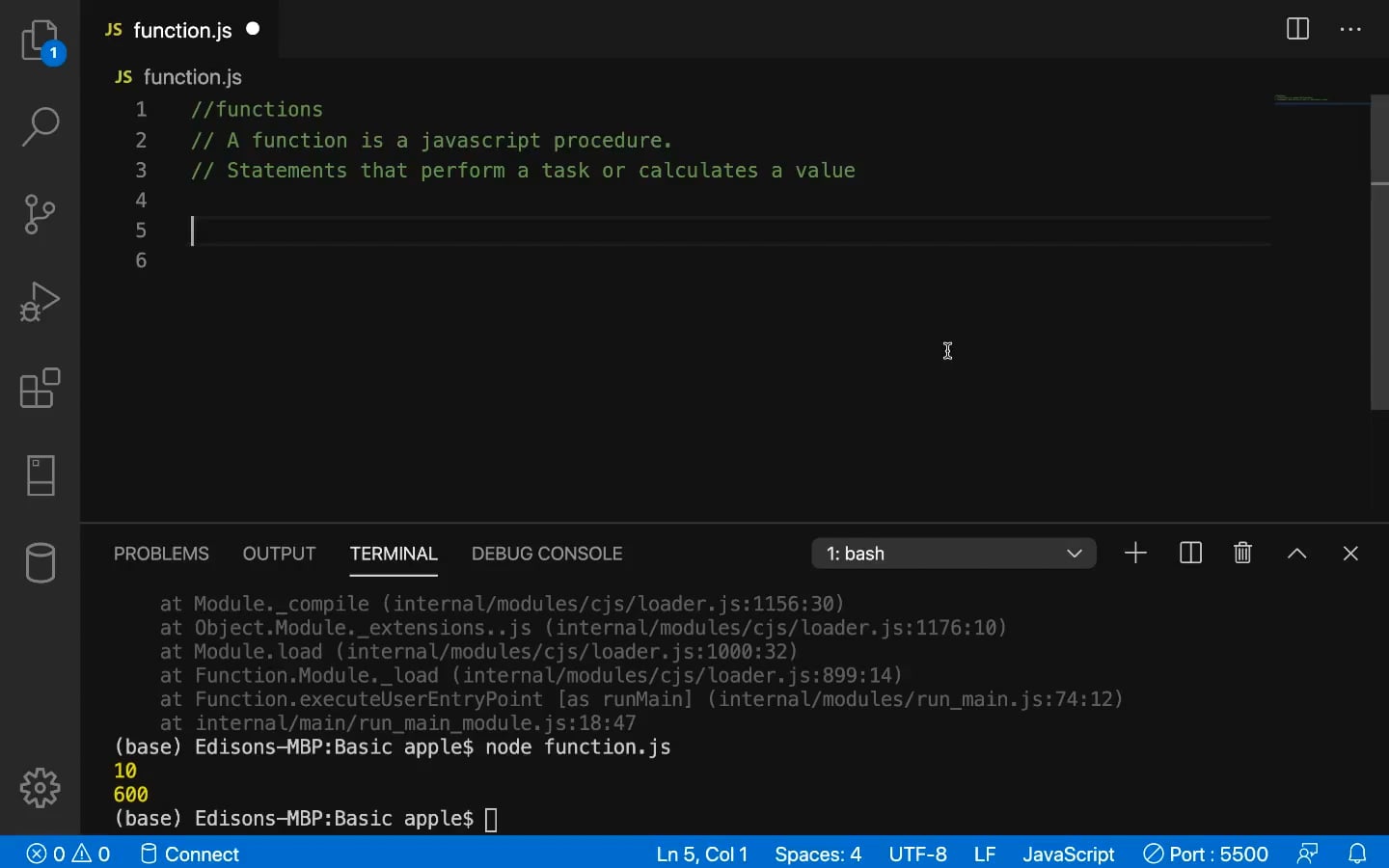 Functions I on Vimeo