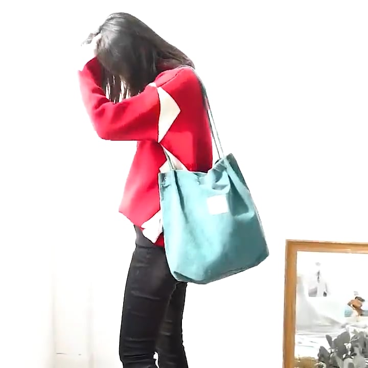 mumu#3006_korean_candy_color_corduroy_canvas_bags_tote_bag_for_women on ...