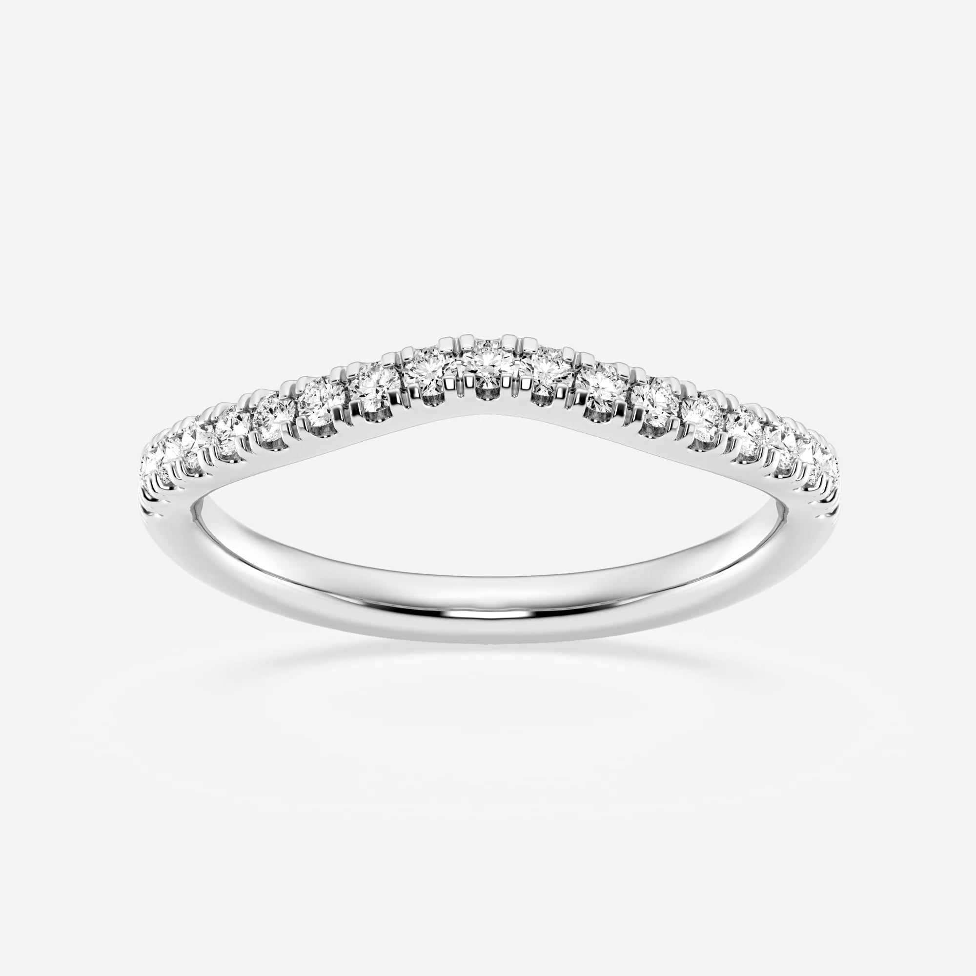 1/4 ctw Round Lab Grown Diamond Contour Wedding Band - Grownbrilliance