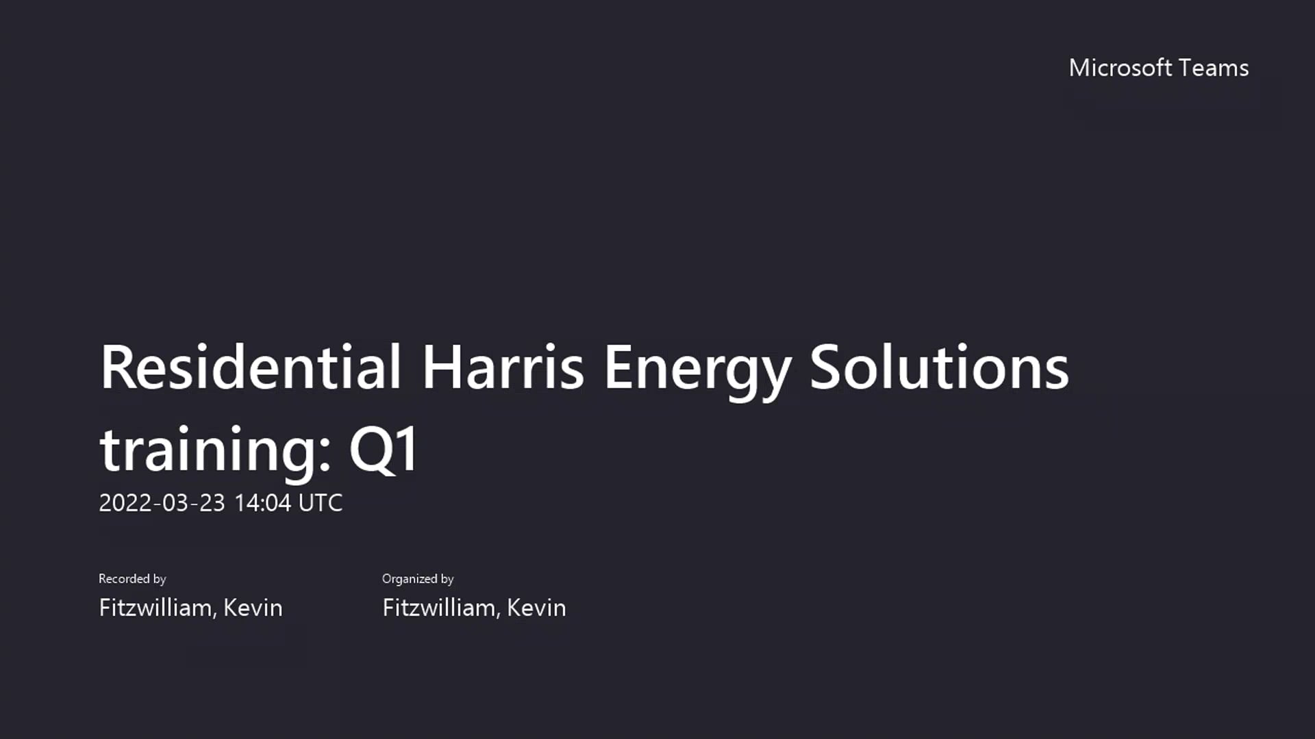 Q1 Residential Harris Energy Solutions training 2022 on Vimeo