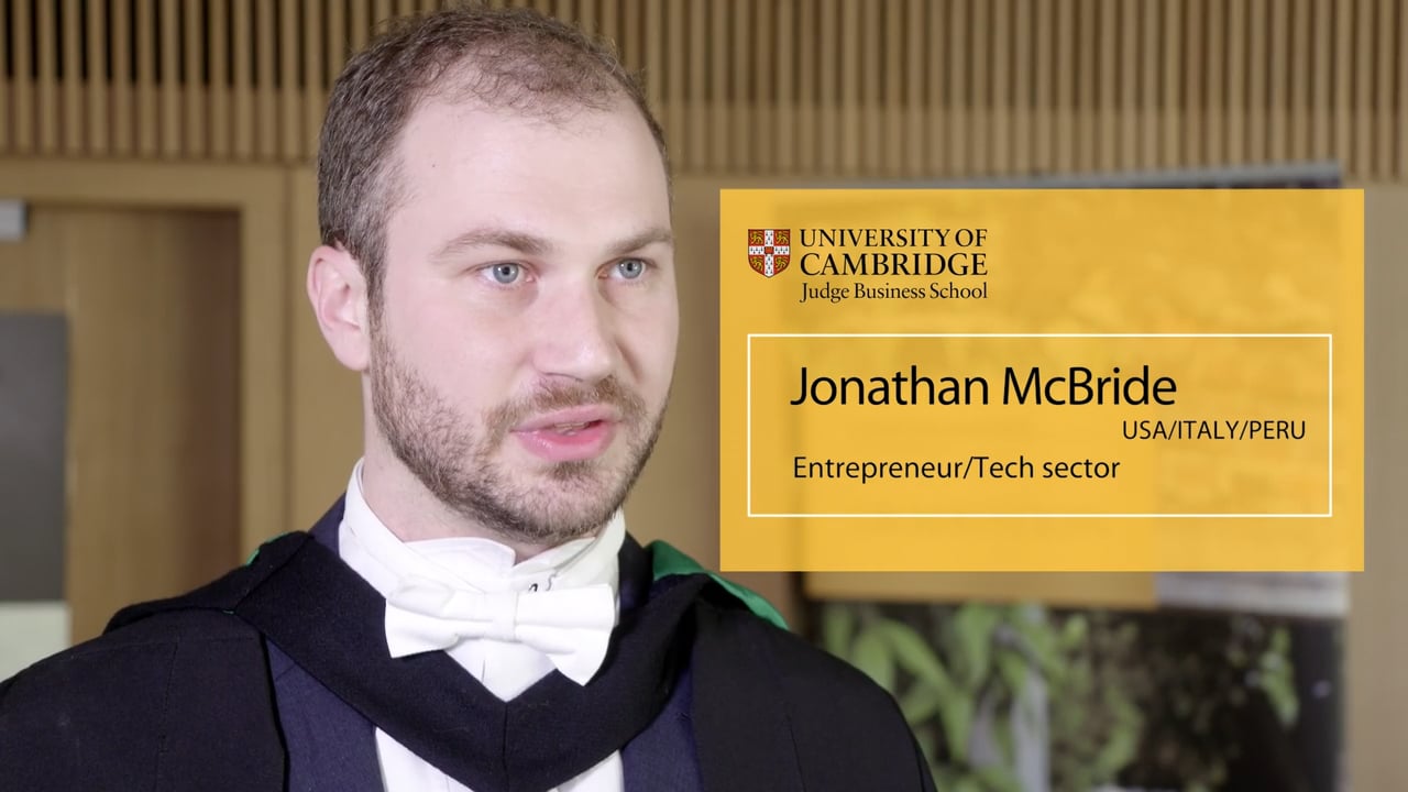 A tech sector entrepreneur - starting your own company with the Cambridge MBA - Jonathan McBride ...
