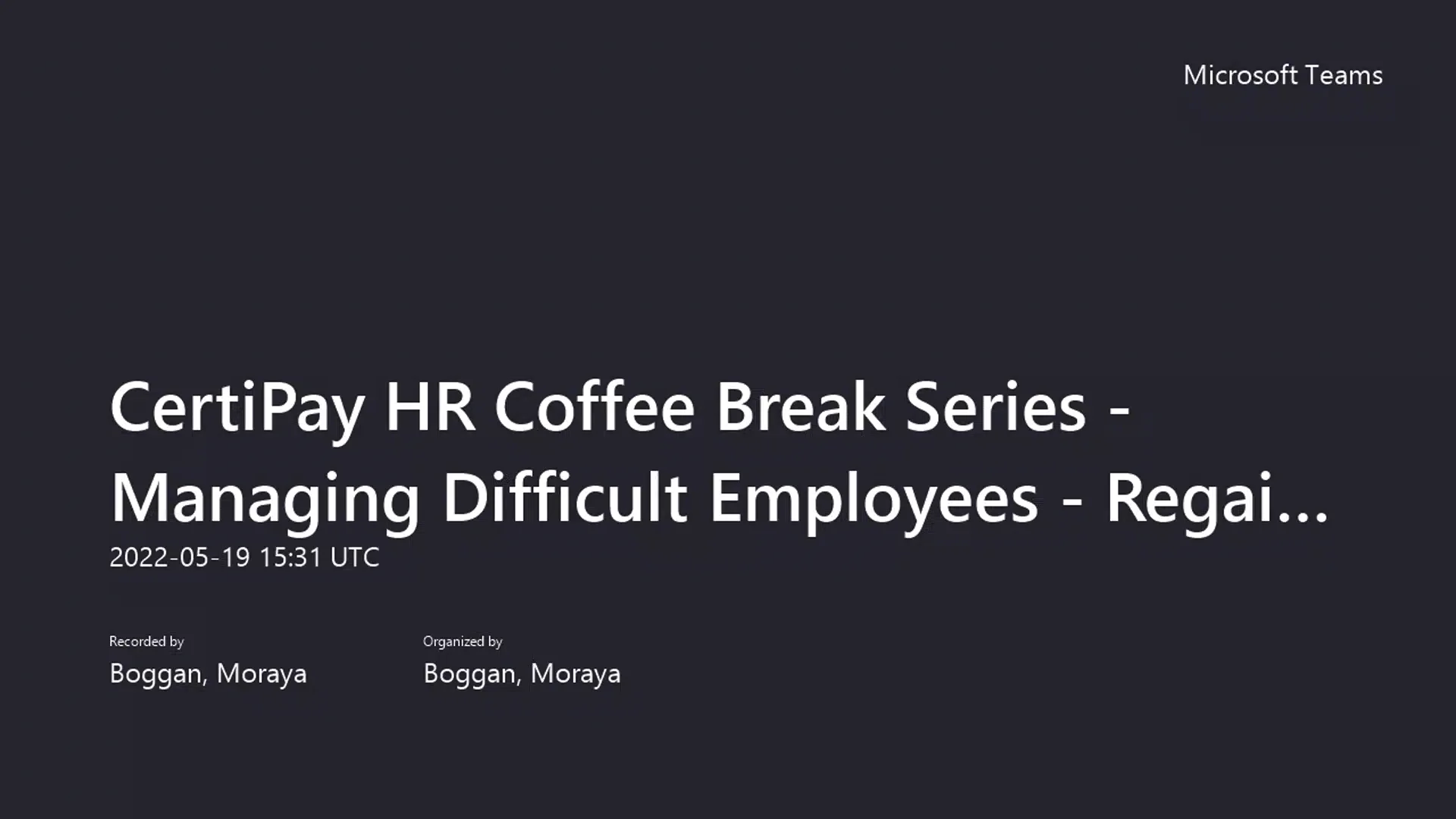 CertiPay HR Coffee Break Series - Managing Difficult Employees - Regain ...