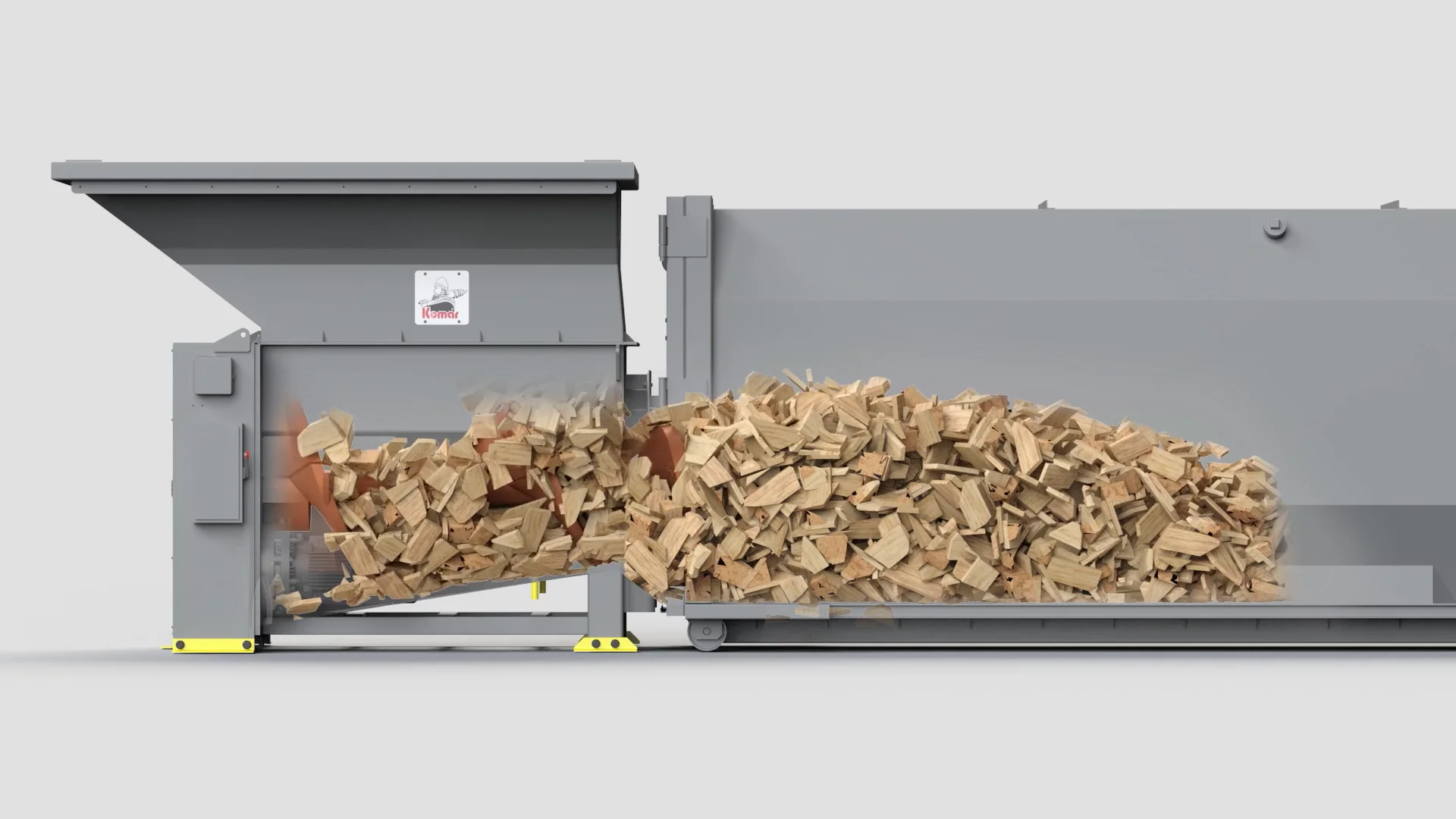How the Komar Auger-Pak® Shreds and Compacts Industrial Wood Waste