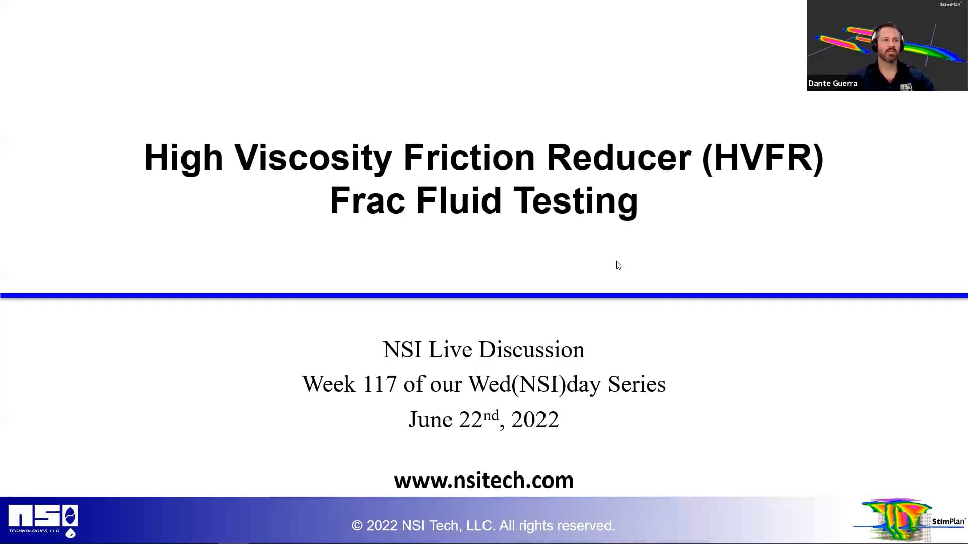 Wed(NSI)day - 6/22/22 - High Viscosity Friction Reducer (HVFR) Frac ...