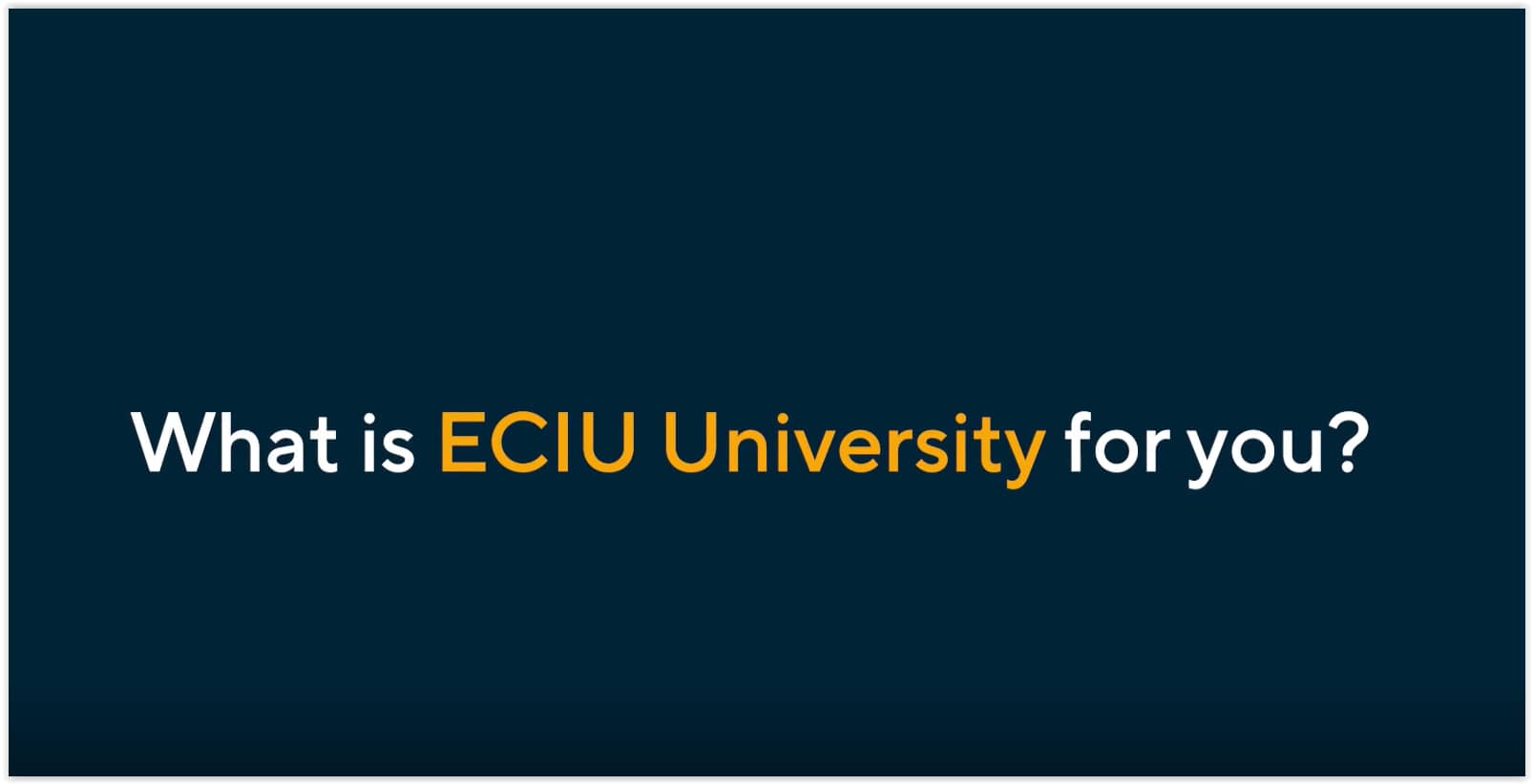 What ECIU University is for you on Vimeo