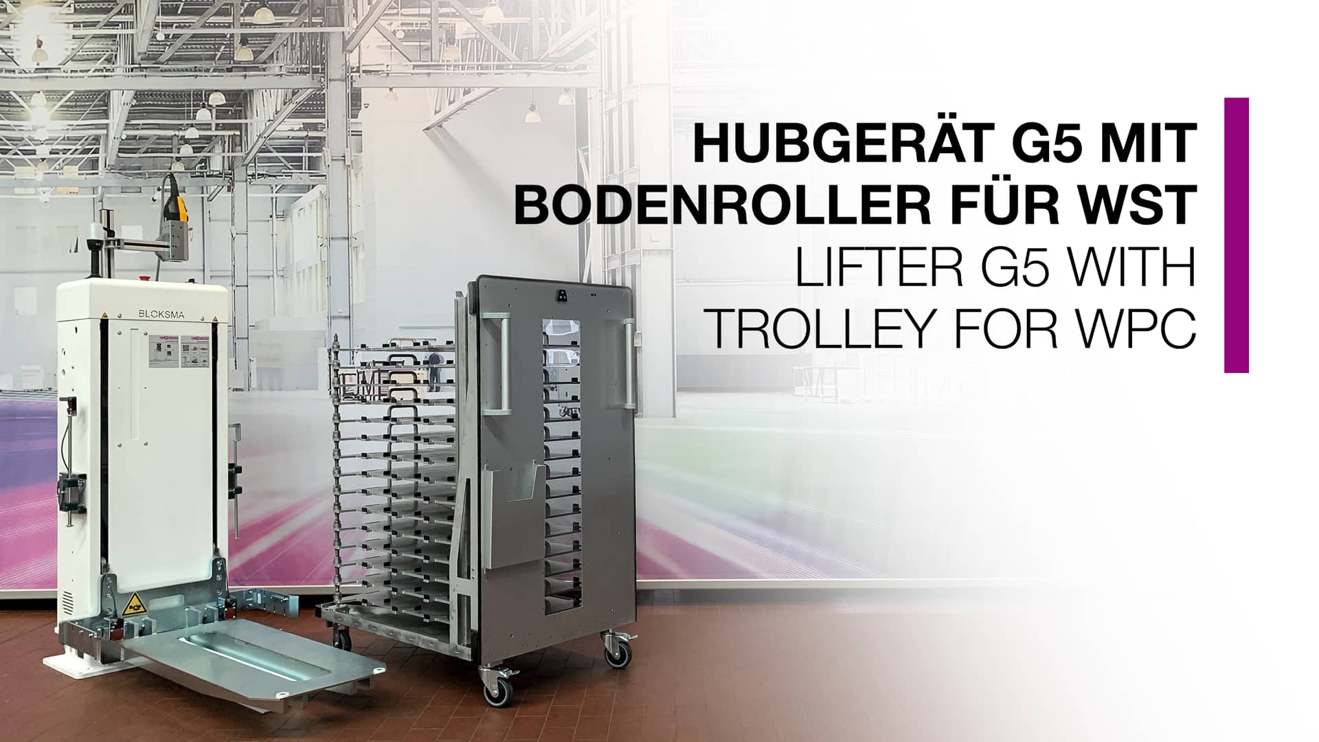 BLOKSMA • Hubgerät G5 mit Bodenroller für Werkstückträger • lifter G5 ...