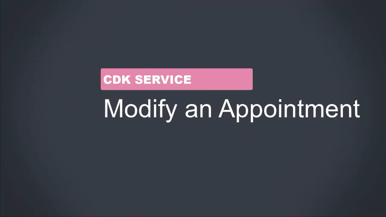 CDK Modify an Appointment Demo on Vimeo