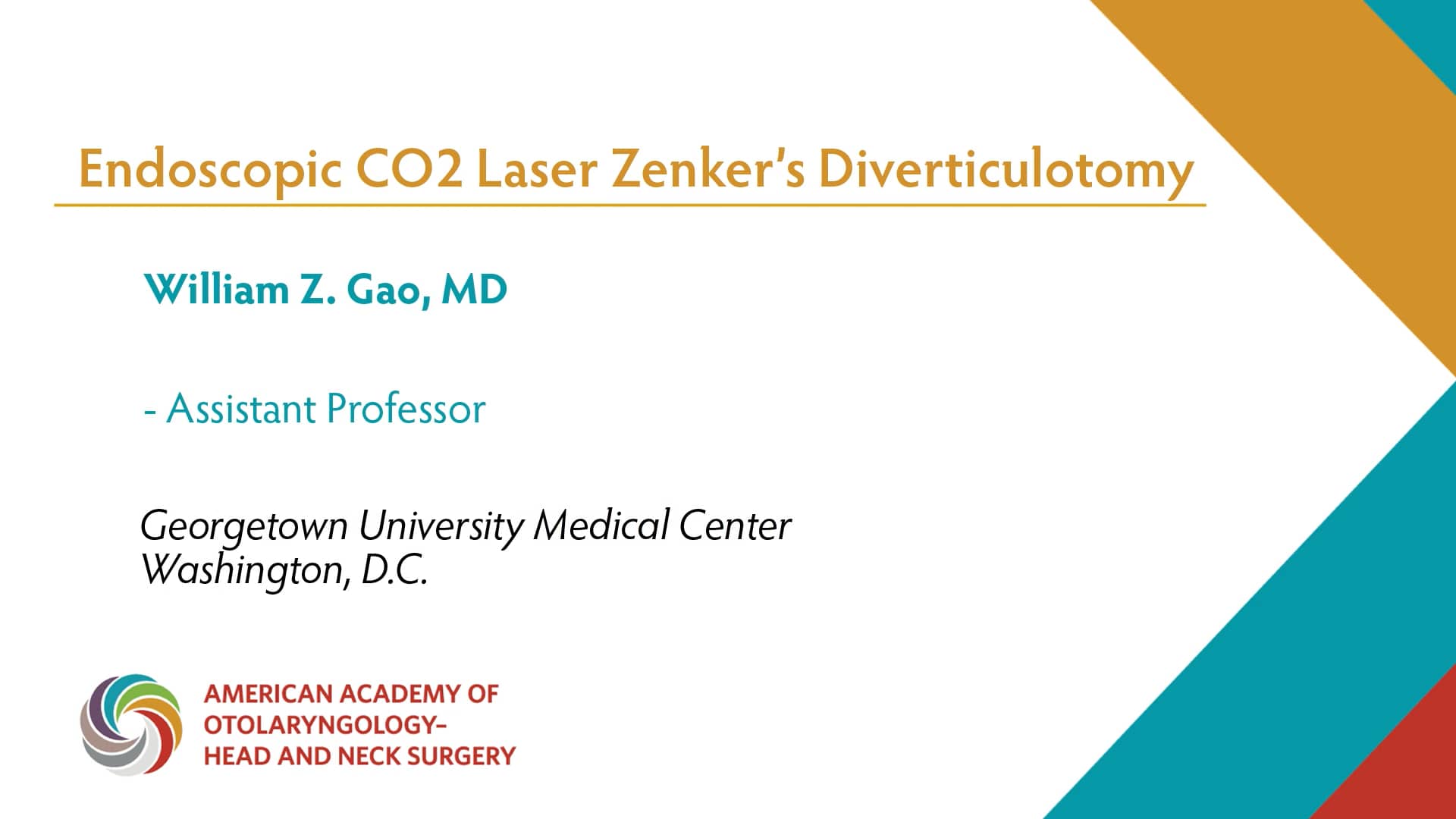 Endoscopic CO2 Laser Zenker’s Diverticulotomy on Vimeo