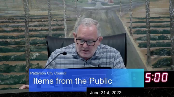 Patterson City Council - 06/21/2022 on Vimeo