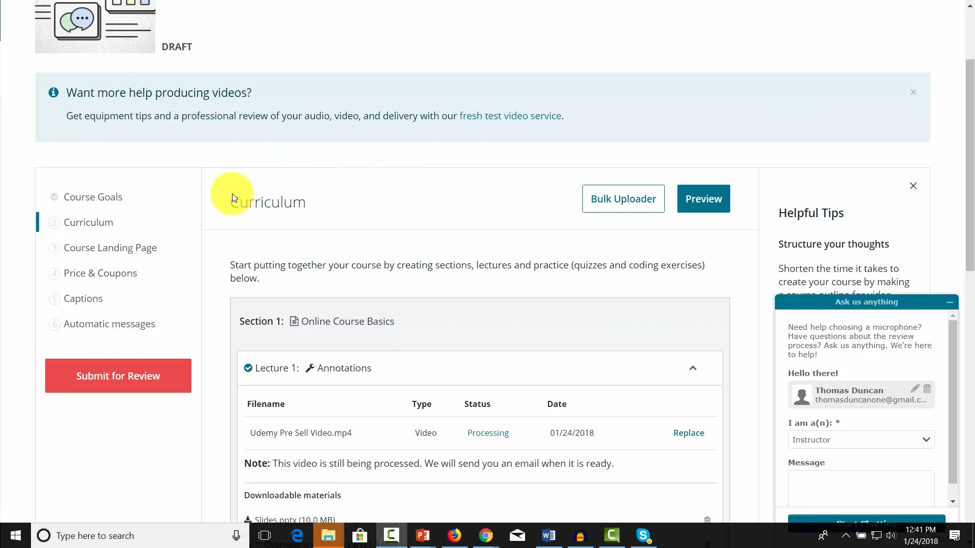 19 - Descriptions and Course Review on Vimeo