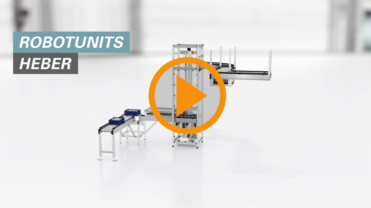 Heber mit Rollenförderer | Robotunits Fördertechnik