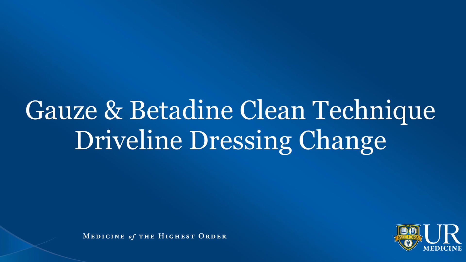 Gauze & Betadine Clean Technique Driveline Dressing Change on Vimeo