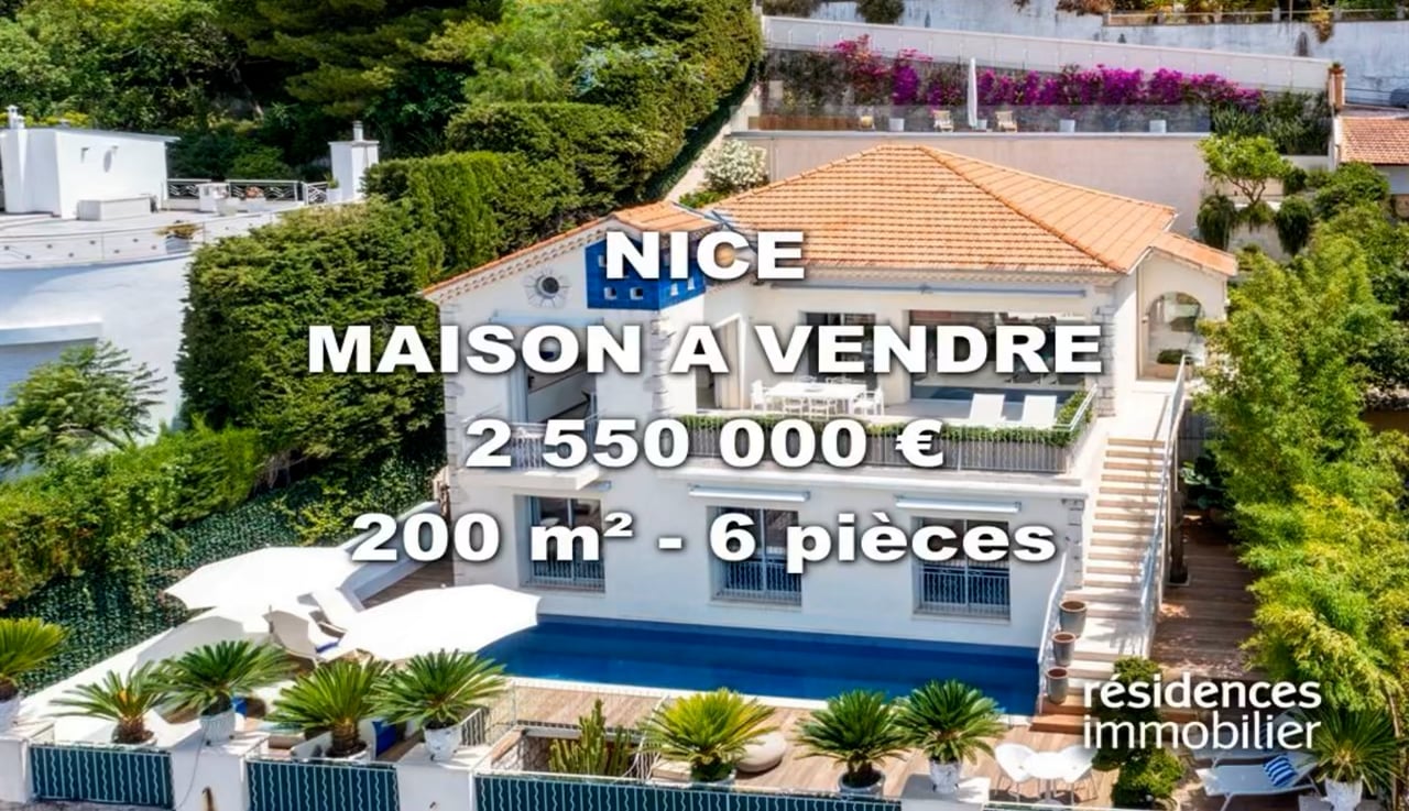 NICE - MAISON A VENDRE - 2 550 000 € - 200 m² - 6 pièce(s) on Vimeo
