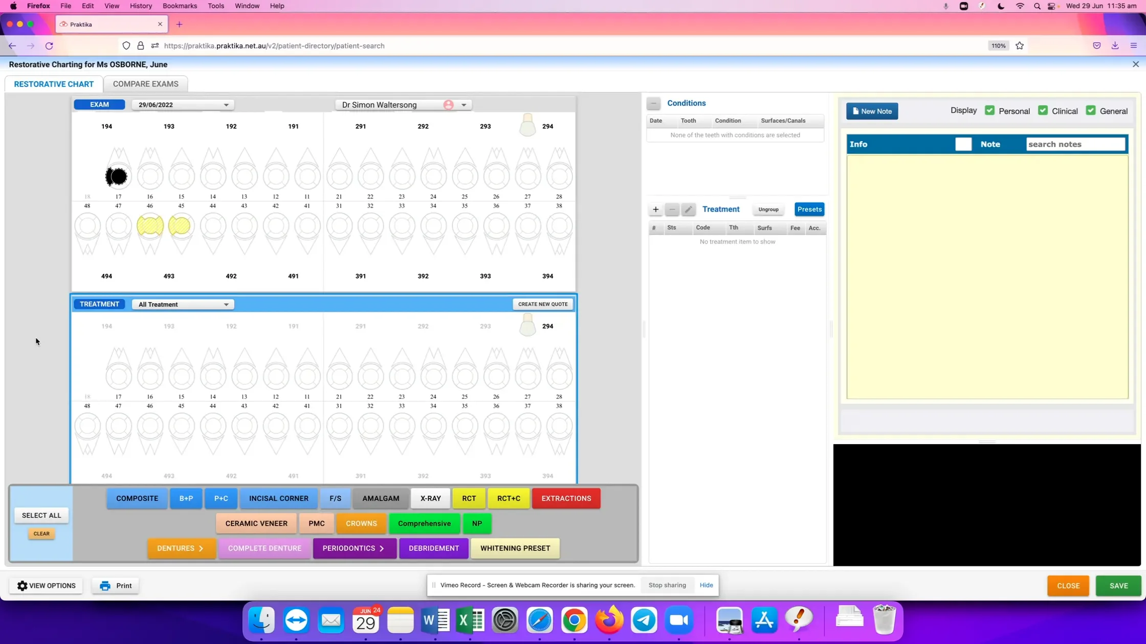Restorative Charting - Creating a Quote