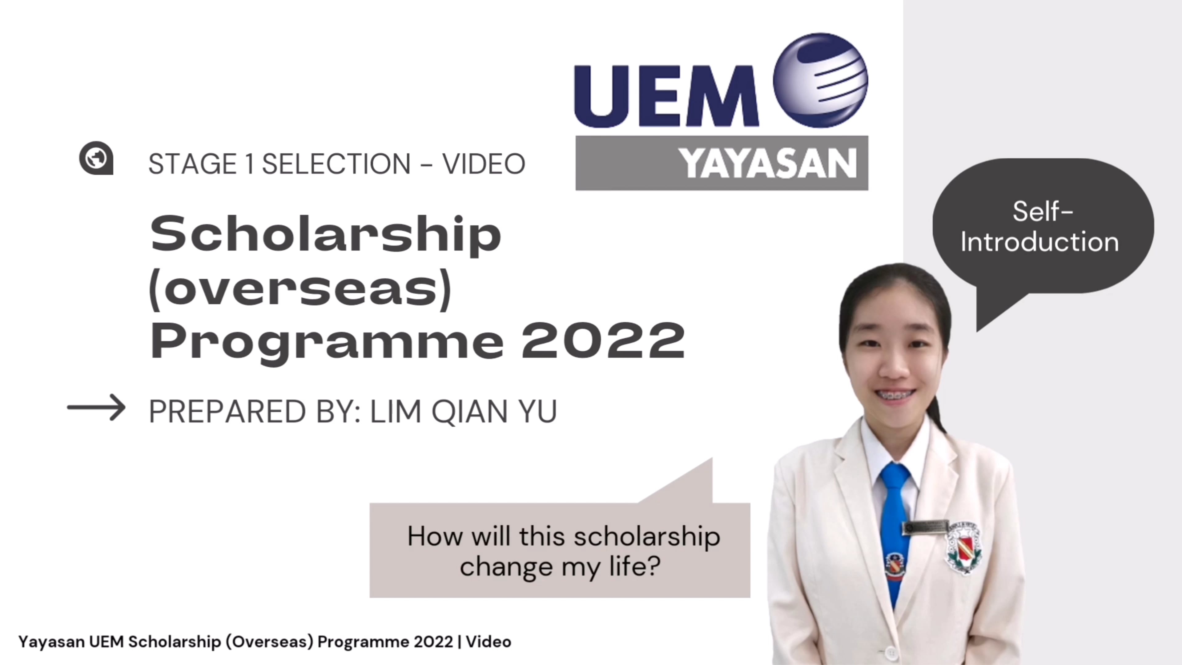 [YAYASAN UEM] Scholarship (Overseas) Programme 2022 Stage 1 Selection ...
