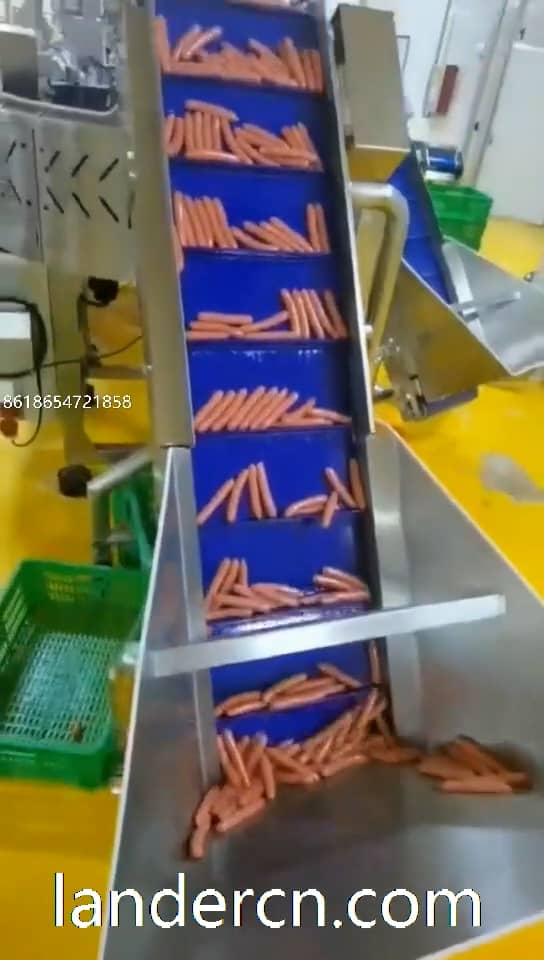 Sausages automatic vacuum packaging machine with robot arm to ...