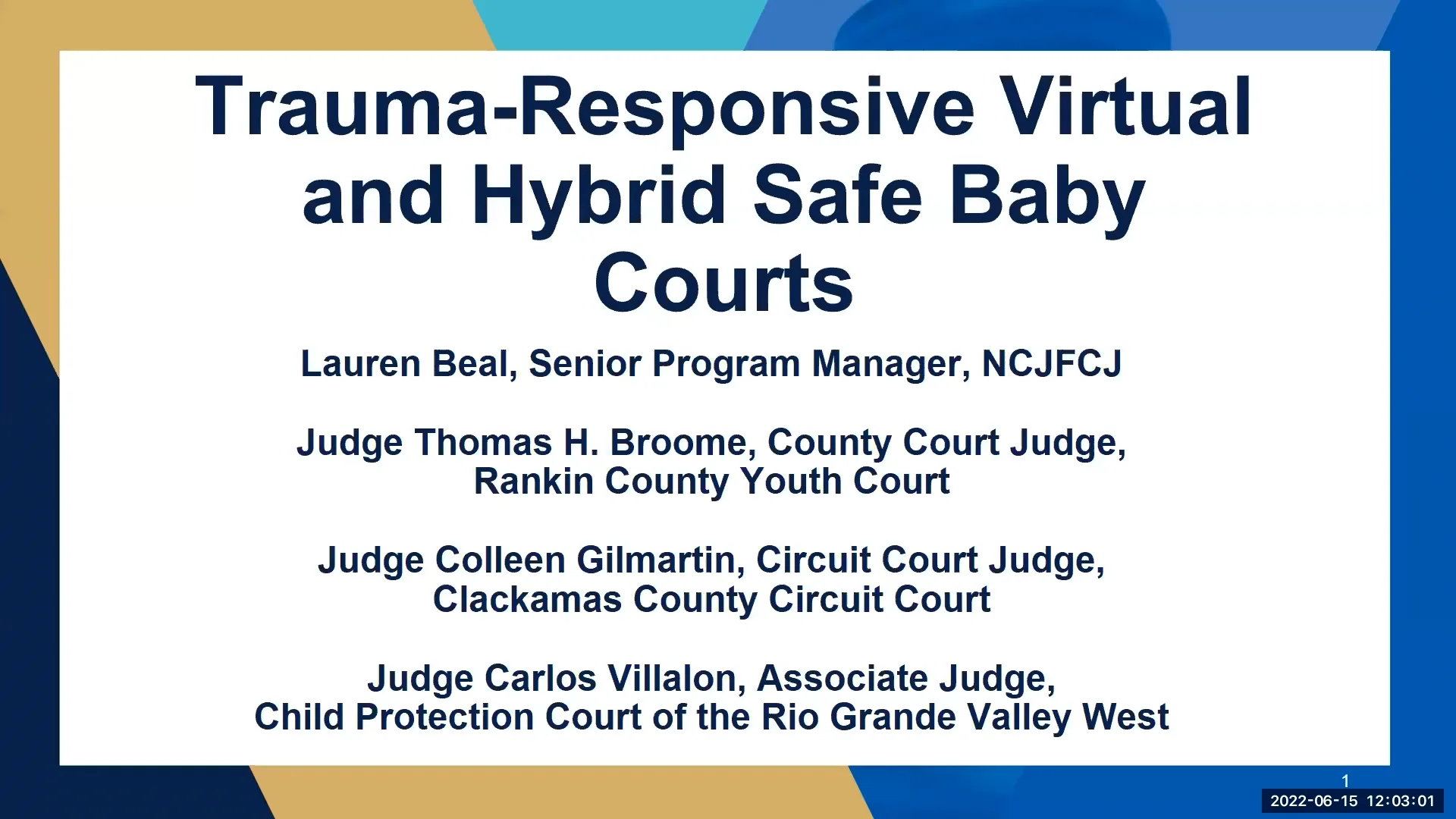 Webinar: Trauma-Responsive Virtual and Hybrid Safe Baby Courts on Vimeo