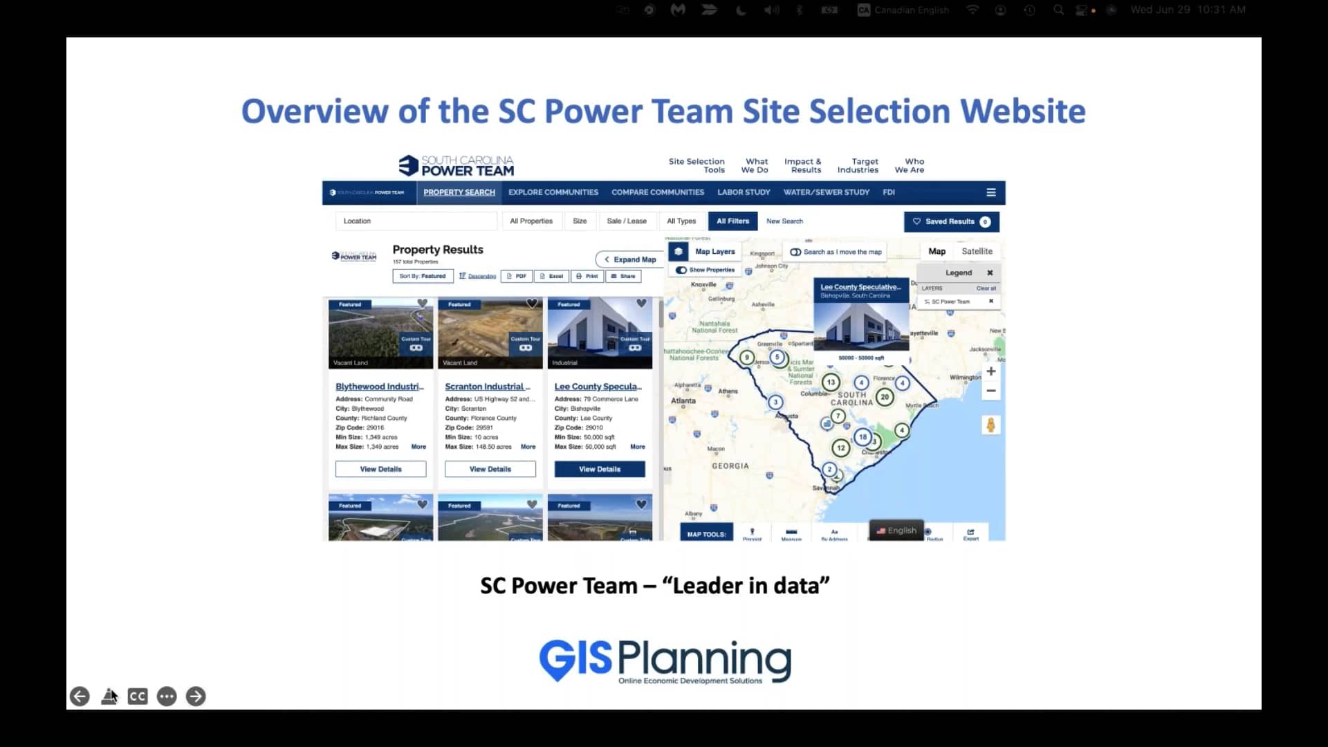 Overview of the SC Power Team site selection website June30 on Vimeo