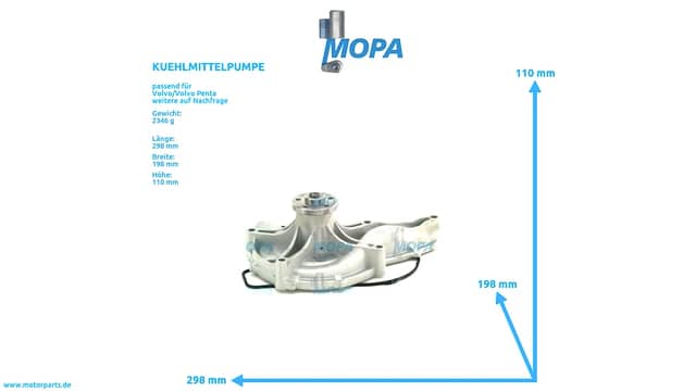 24070789 - MOPA KUEHLMITTELPUMPE passend für VolvoVolvo Penta Motoren ...
