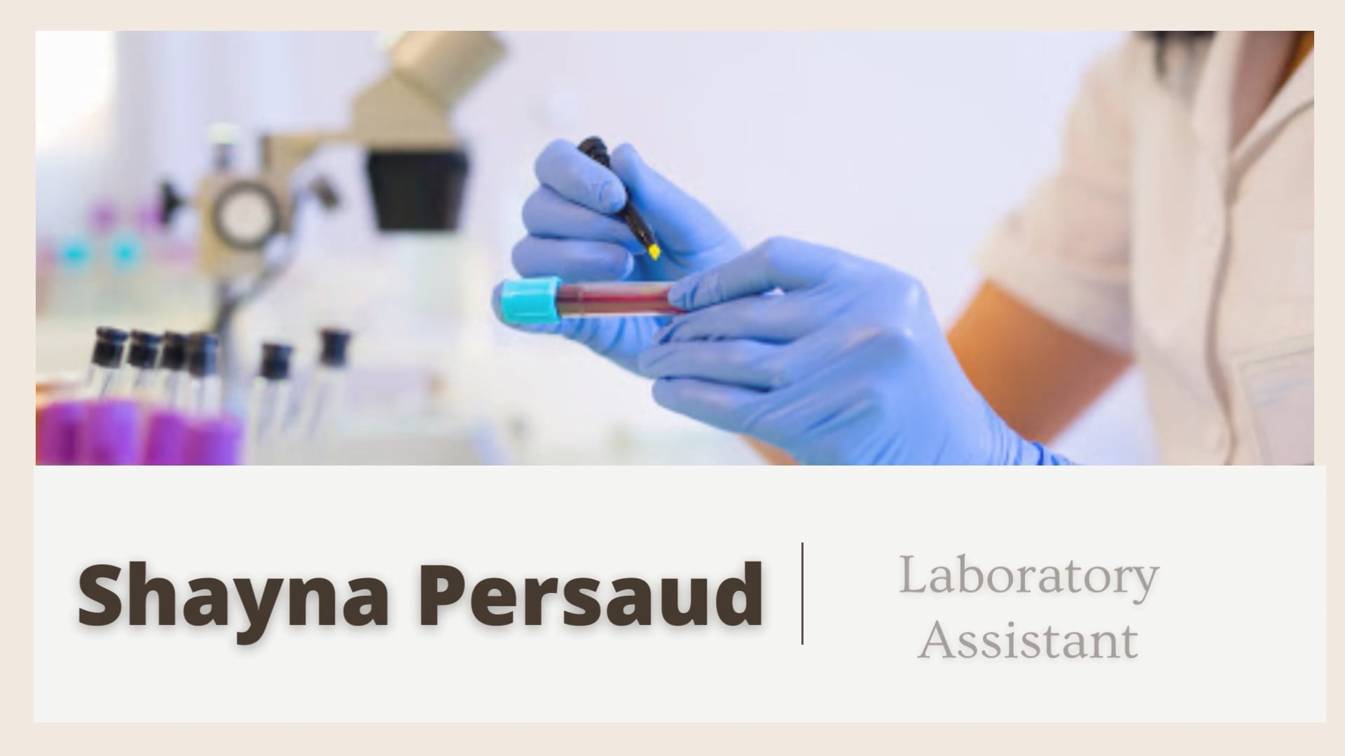 Shayna Persaud - Laboratory Assistant.mp4 on Vimeo