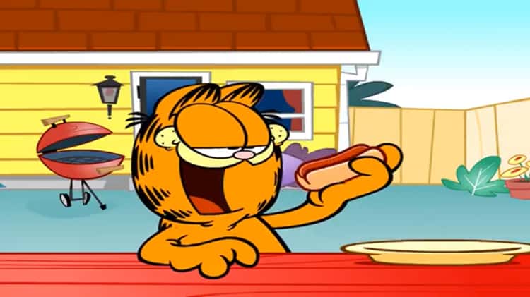 Garfield Eating Breakfast