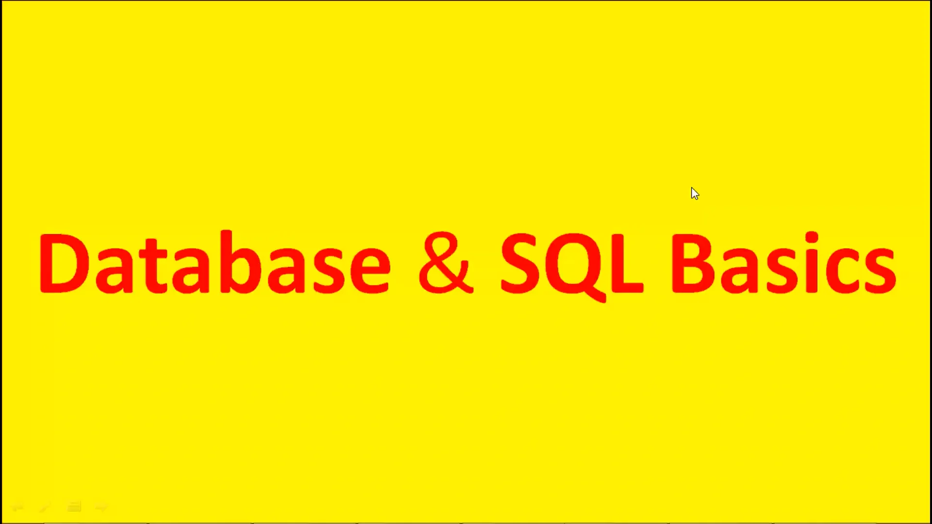 SQL Basics on Vimeo