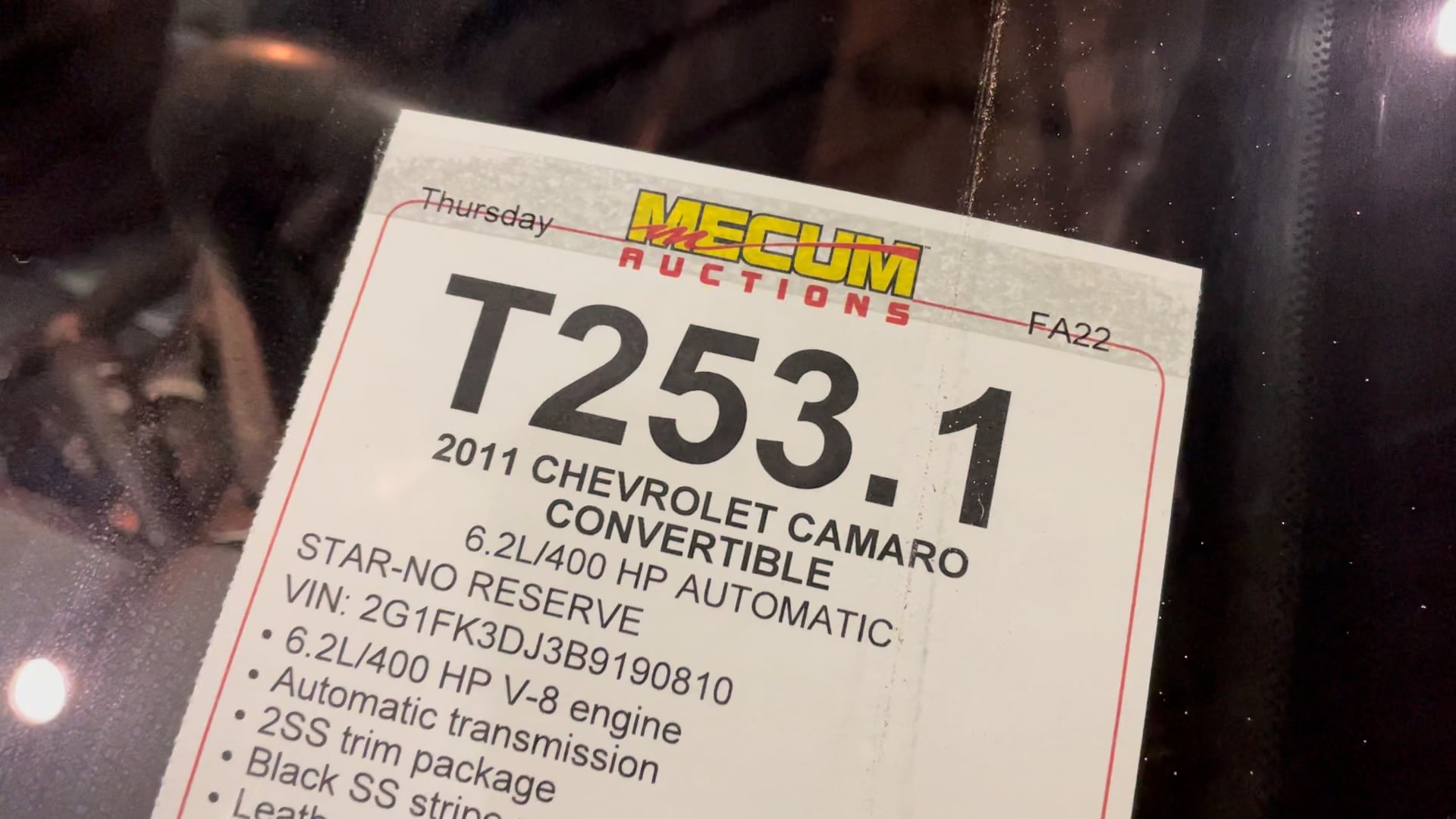 2011 Chevrolet Camaro Convertible | T253.1 | Orlando 2022