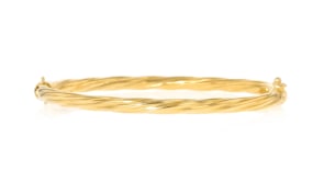 Italian 4mm 18kt Gold Over Sterling Twisted Bangle Bracelet