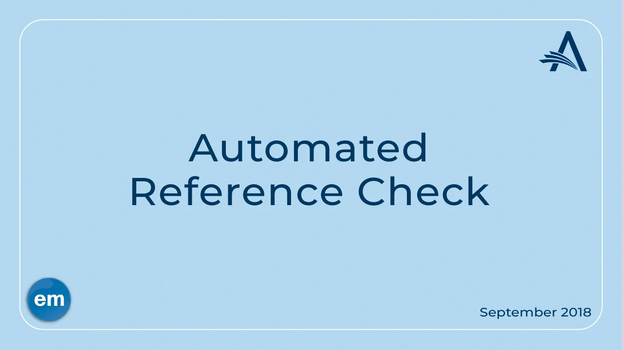 Automated Reference Check on Vimeo