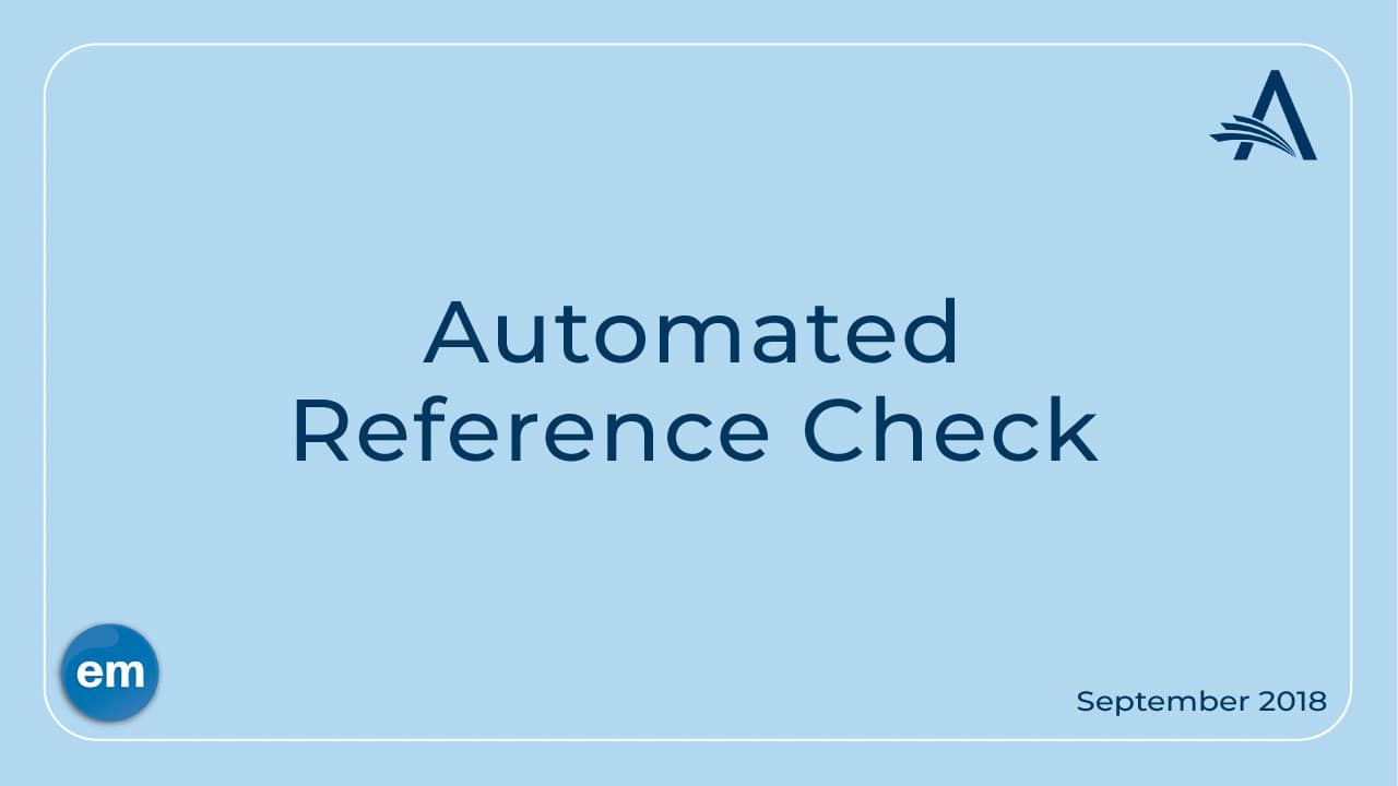 Automated Reference Check on Vimeo